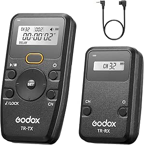 Godox TR-S1 Wireless Timer Remote Control for Sony, Shutter Release Remote with Transmitter ...