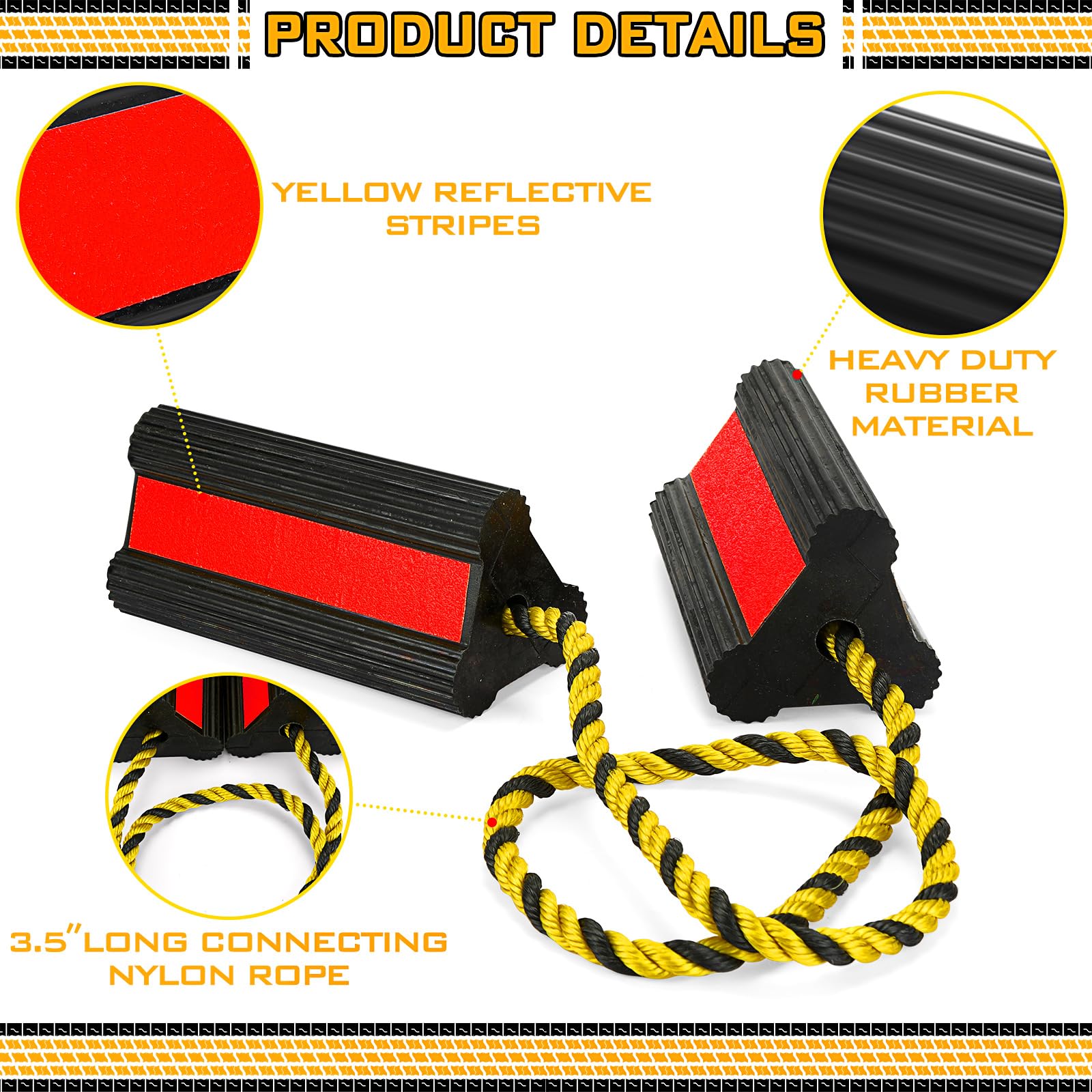 Snapklik.com : Datanly 2 Pair Heavy Duty Wheel Chocks For RV Trailer ...