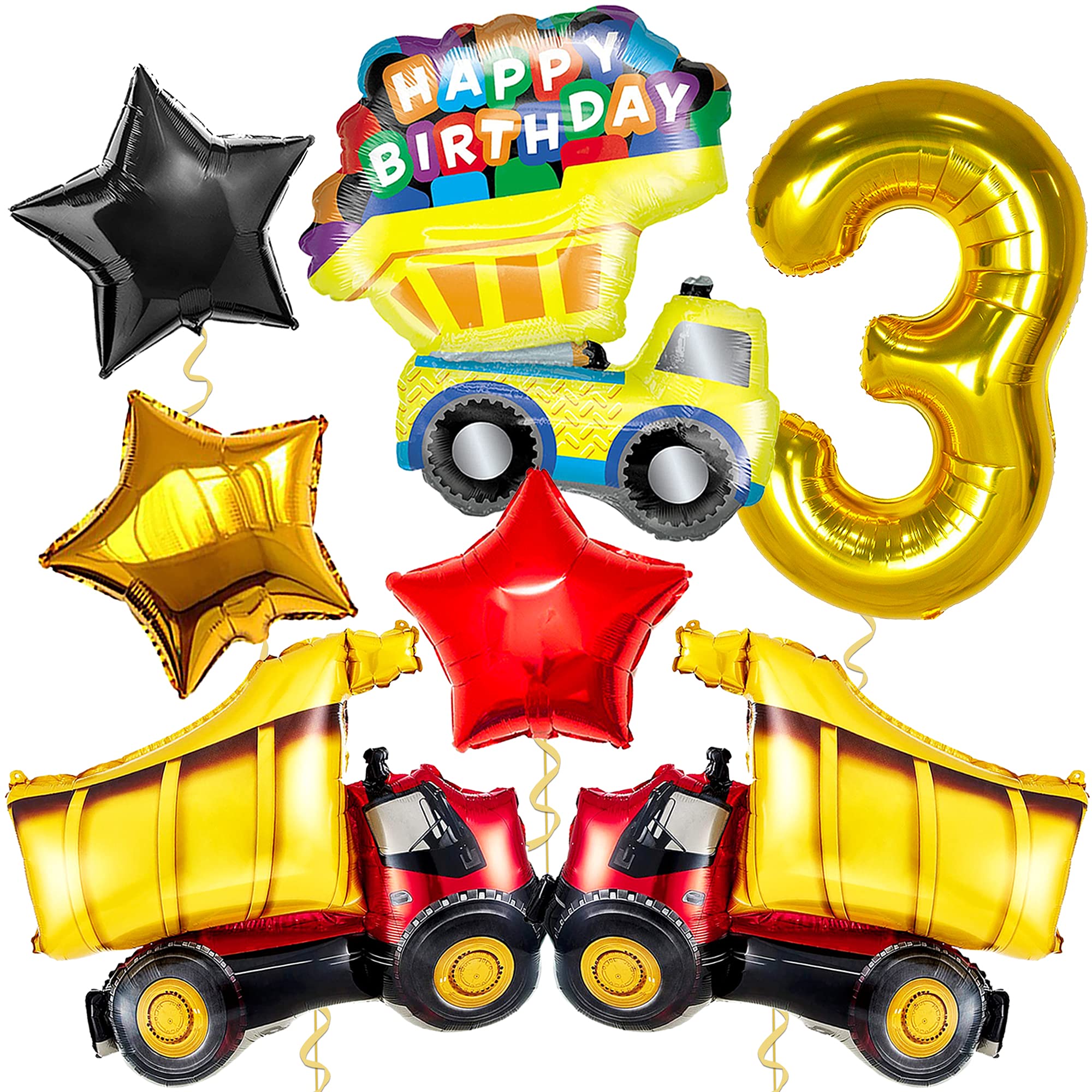 Katchon Construction Balloons 3rd Birthday Set Construction 3rd ...