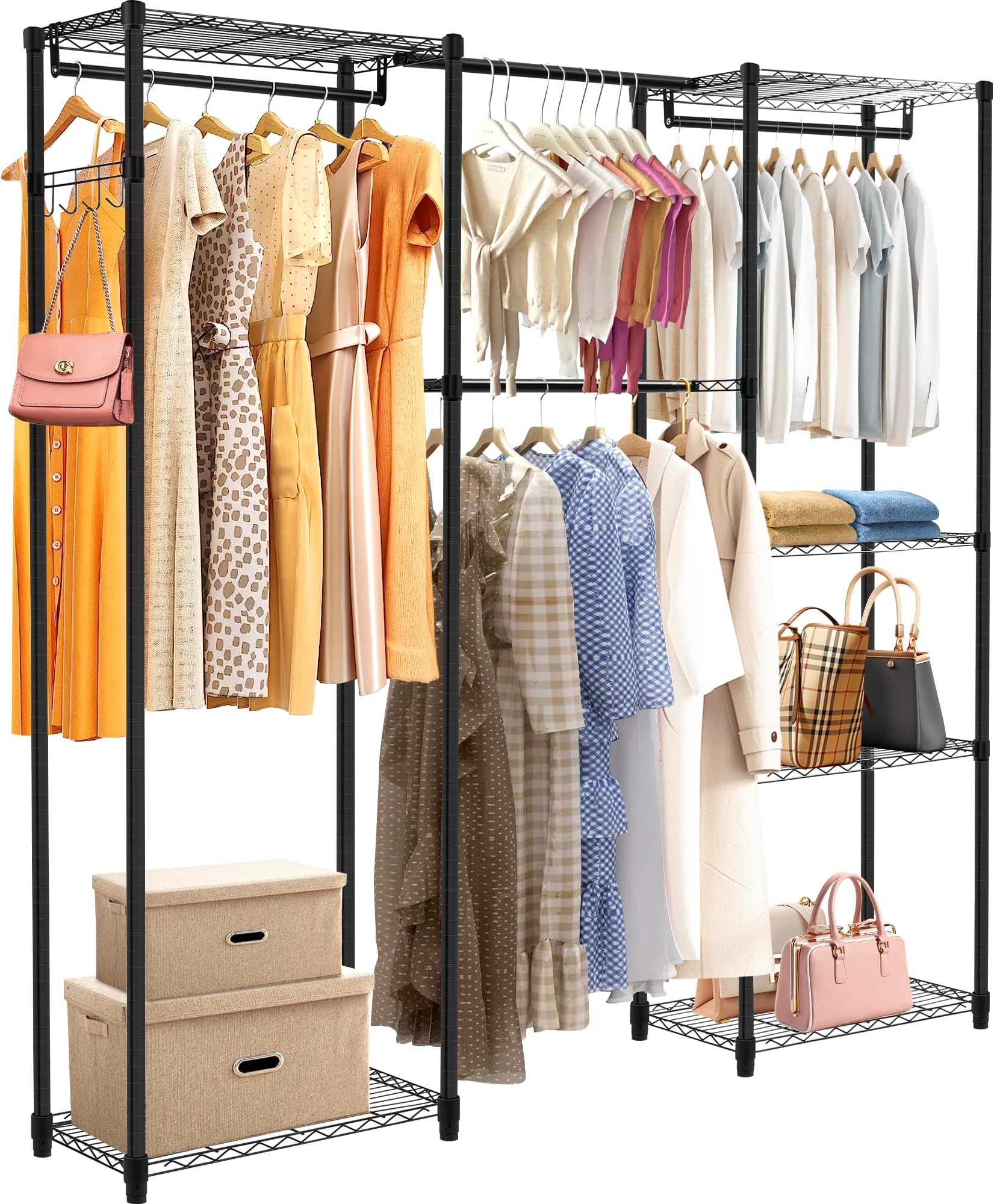 Amazon.com: Rengue Heavy Duty Clothes Rack for Hanging Clothes, Metal ...