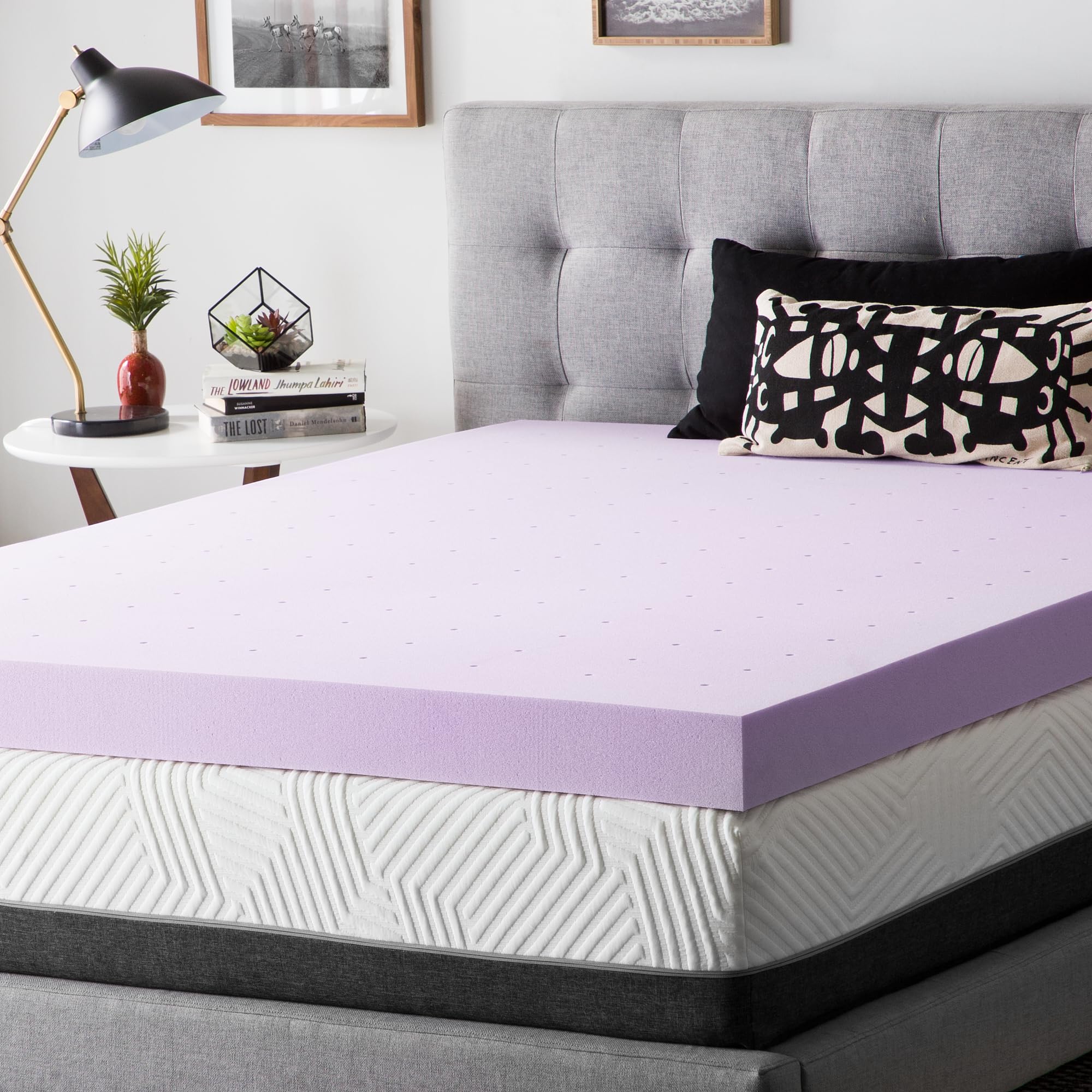 Snapklik.com : Lucid 4 Inch Lavender Memory Foam Mattress Topper, Full ...