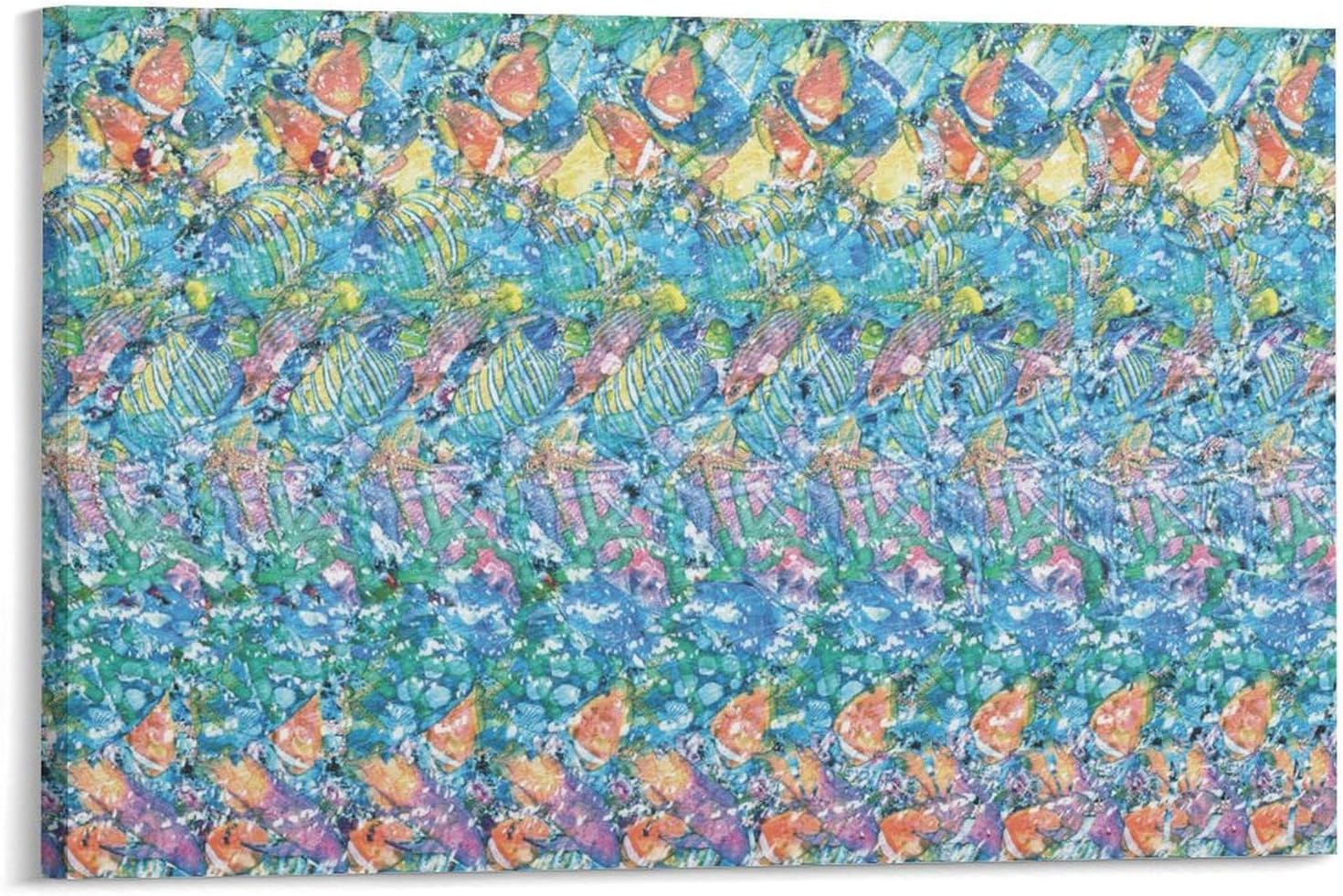 Amazon.com: Magic Eye Poster Canvas Painting Wall Art Poster for ...