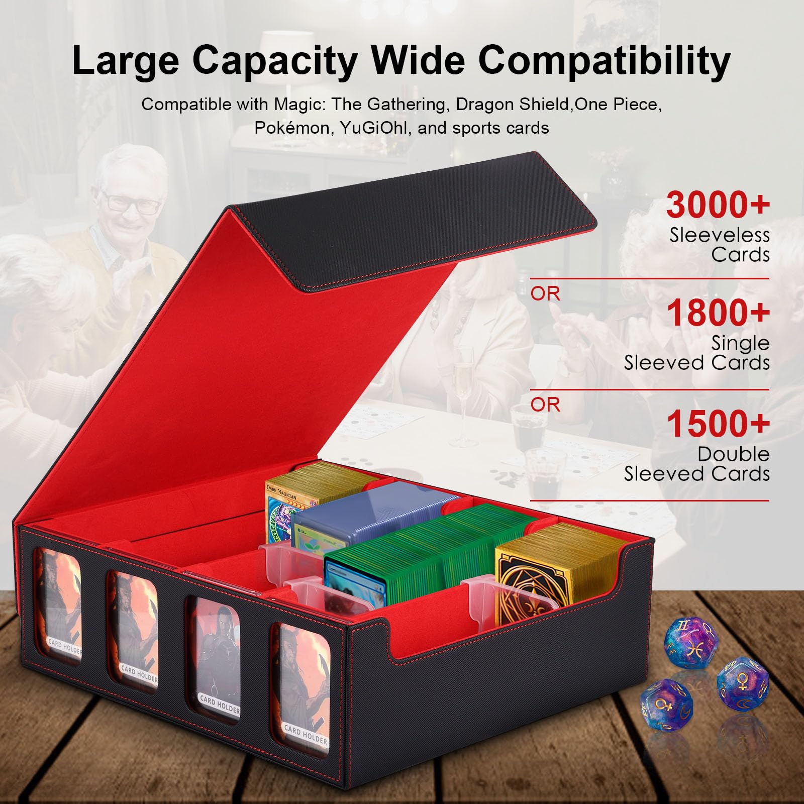 QCXWCJWD Magnetic Trading Card Storage Box for MTG Commander, Card Deck ...