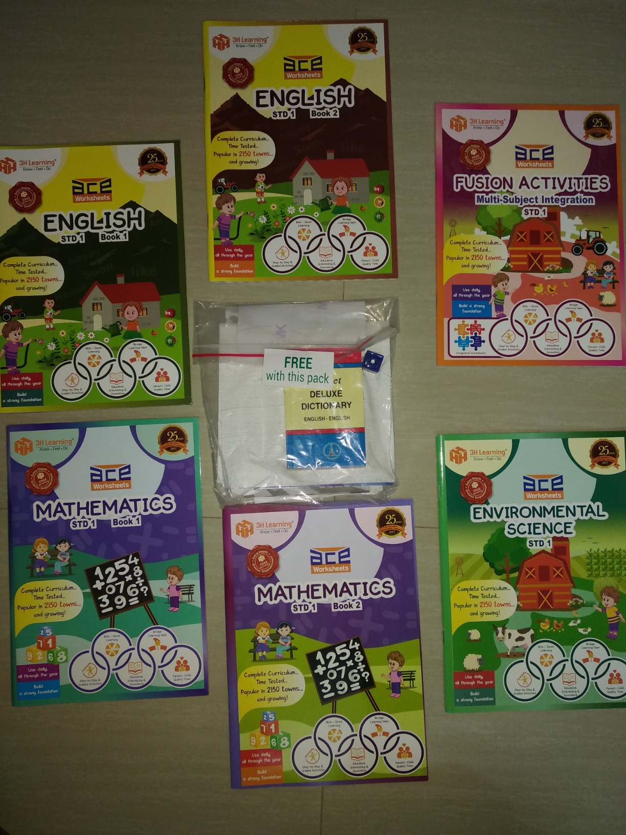 Std 1 ACE 7 Books 556 Pages Early Learning Worksheets All-in-One 5-6 ...