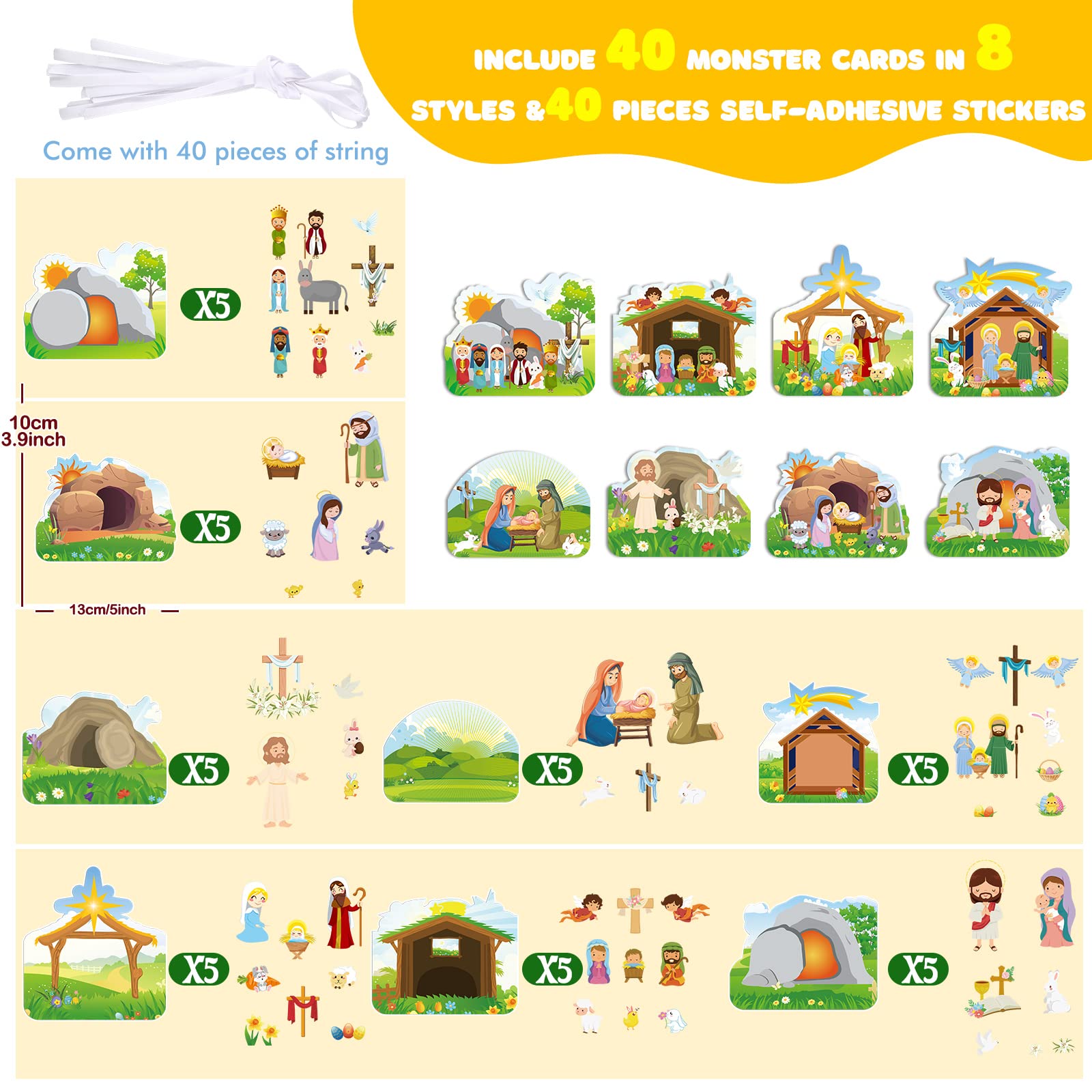 Snapklik.com : 40 Pieces Make An Easter He Lives Sticker Scenes Easter ...