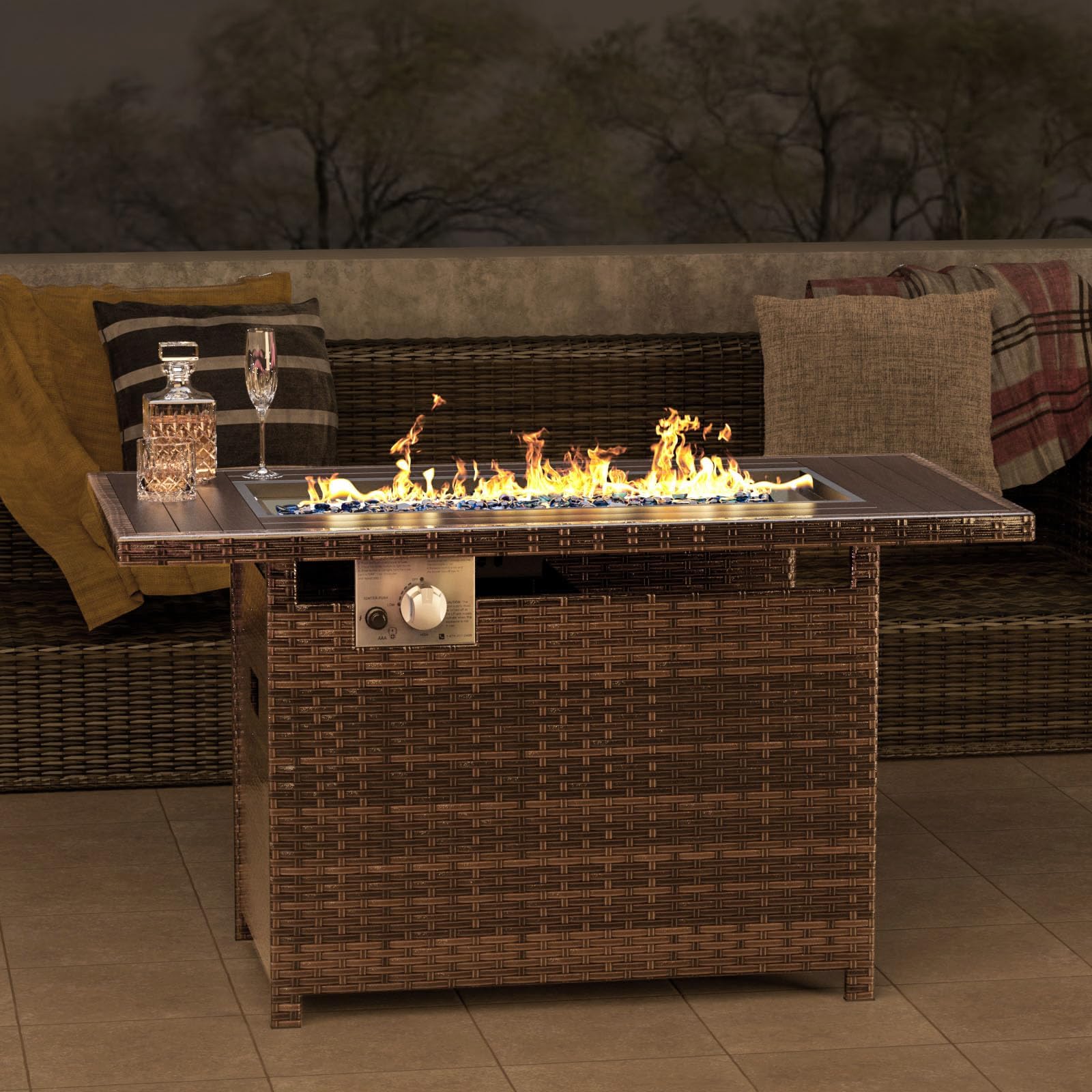 Amazon.com: Jolydale Propane Fire Pit Table 44 Inch Outdoor Gas Firepit ...