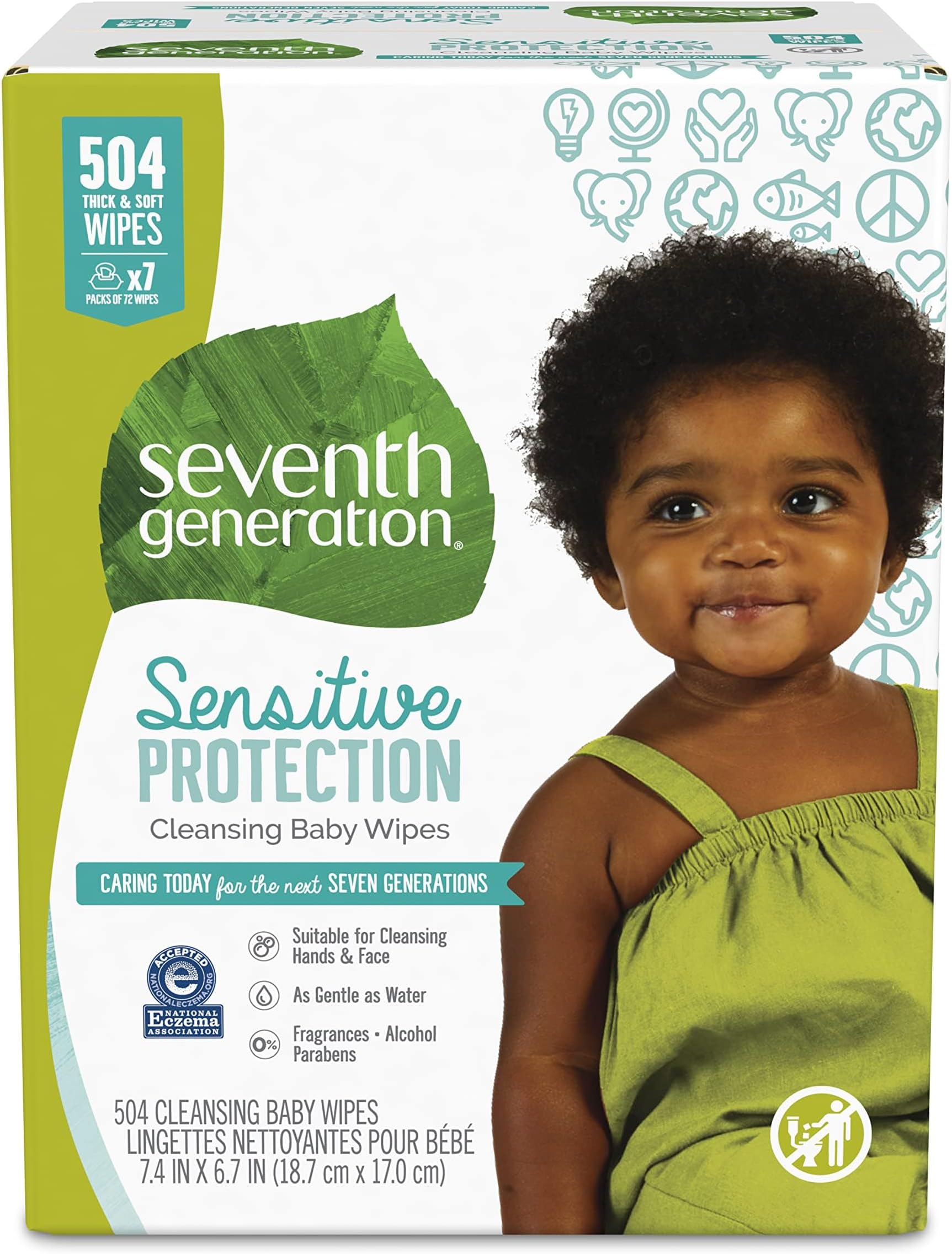 Amazon.com: Seventh Generation Baby Wipes, Sensitive Protection with ...