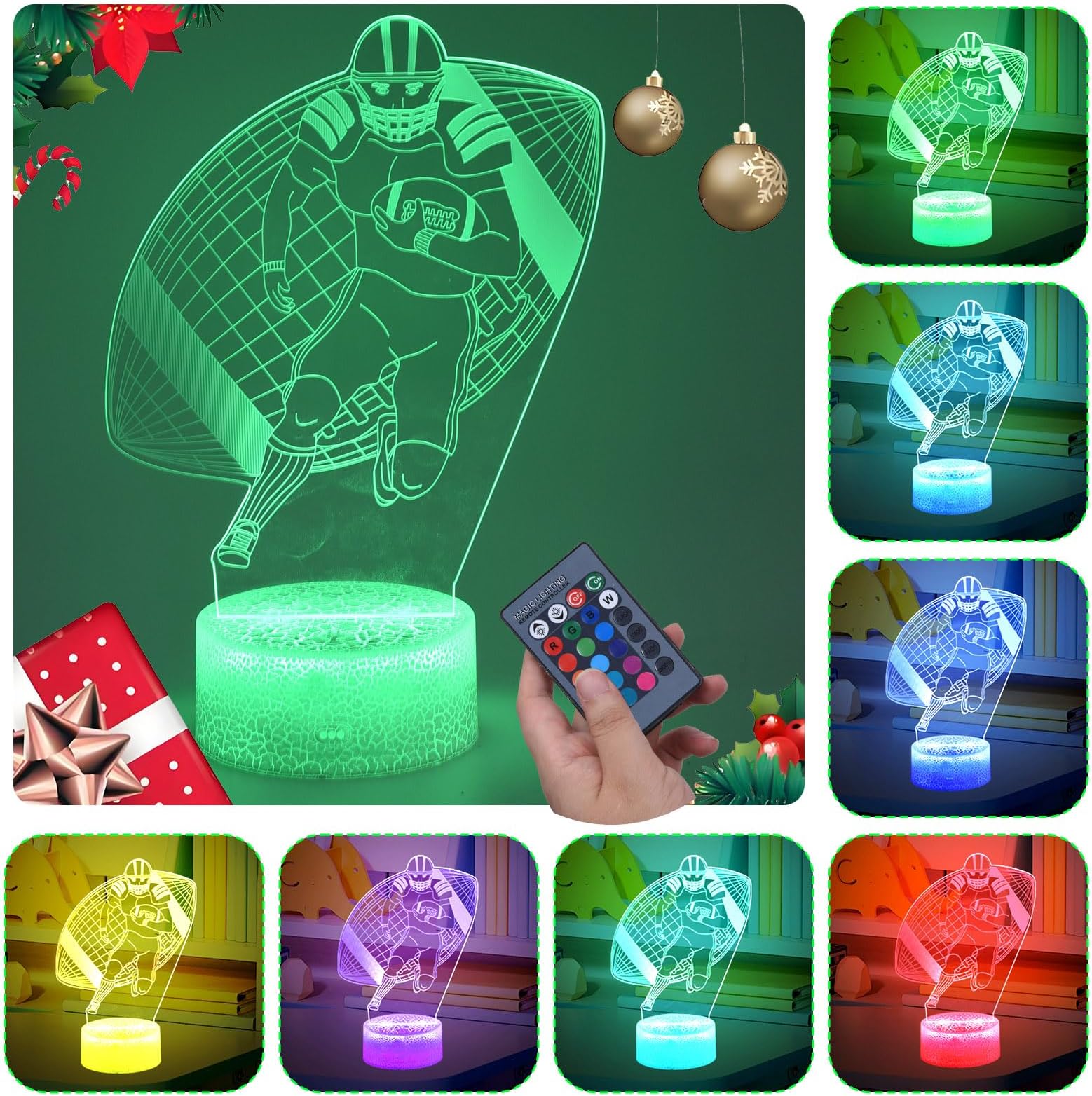 XIEHE 3D Illusion LED Night Light,7 Colors Gradual Changing Touch ...