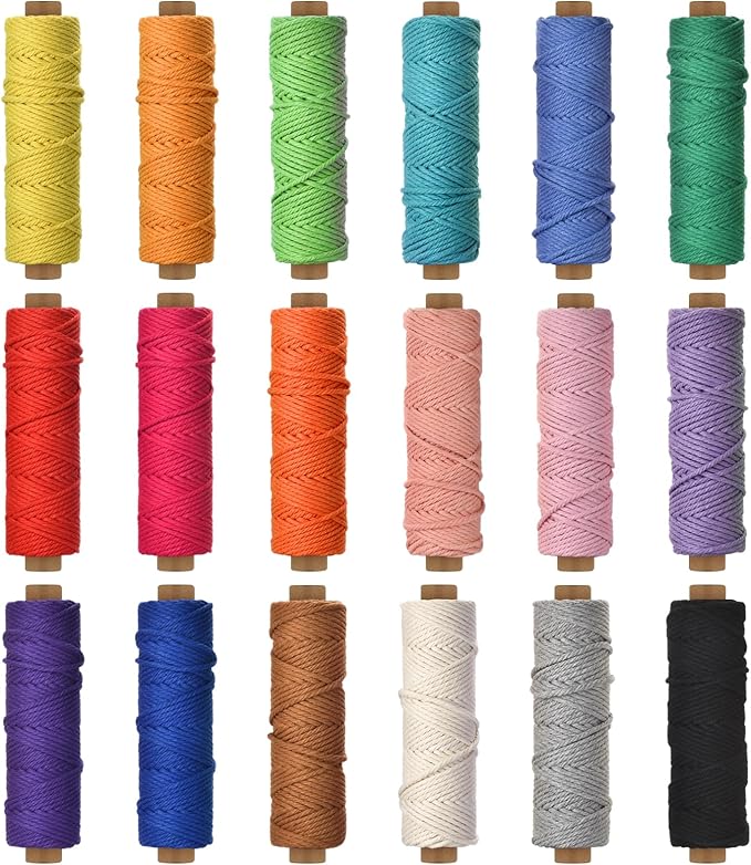 Amazon.com: Hdviai 2mm x 594 Yards Macrame Cord - 18 Colors Natural ...
