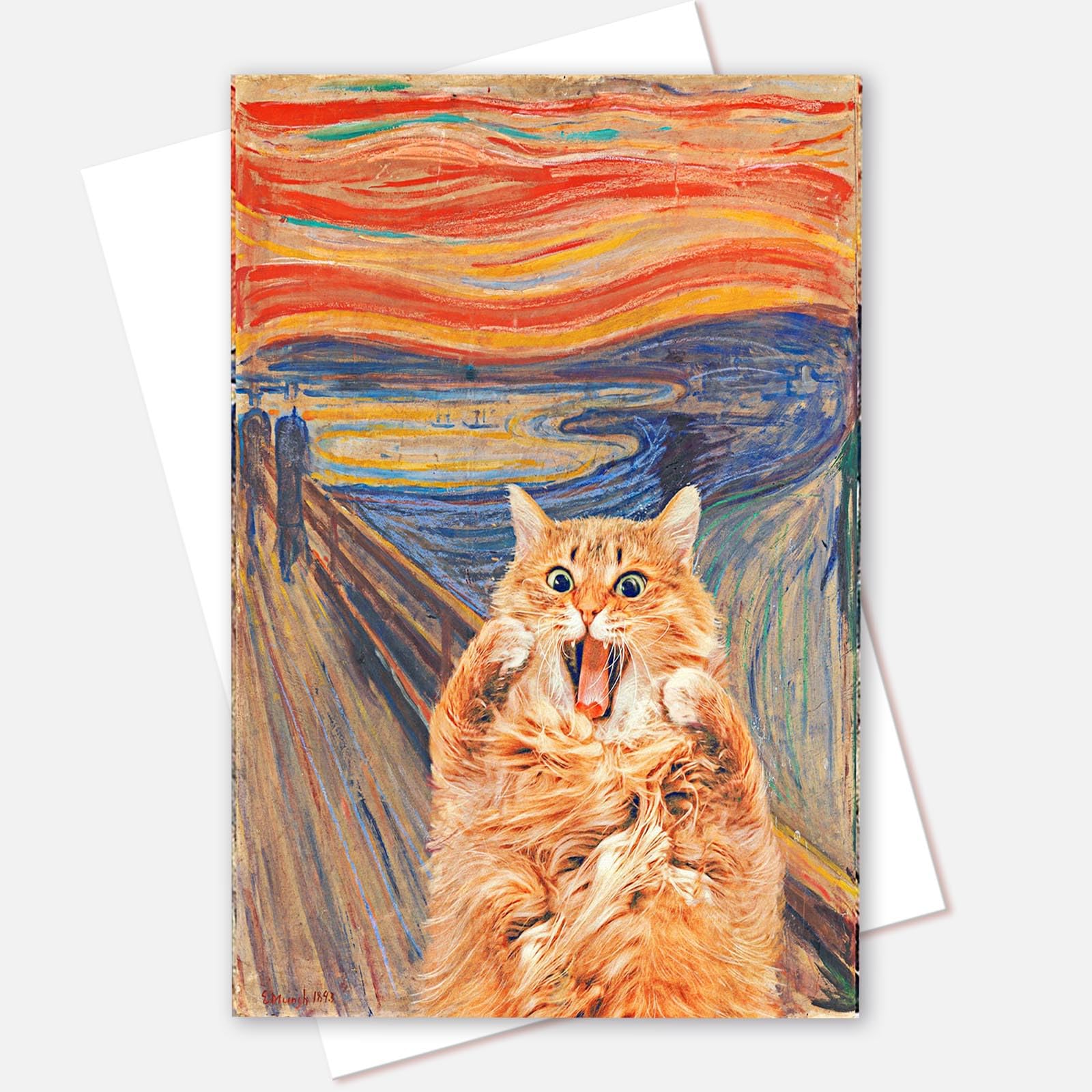 Amazon.com: DVBOCS Funny Bathroom Cat Canvas Wall Art Scream Cat Poster ...