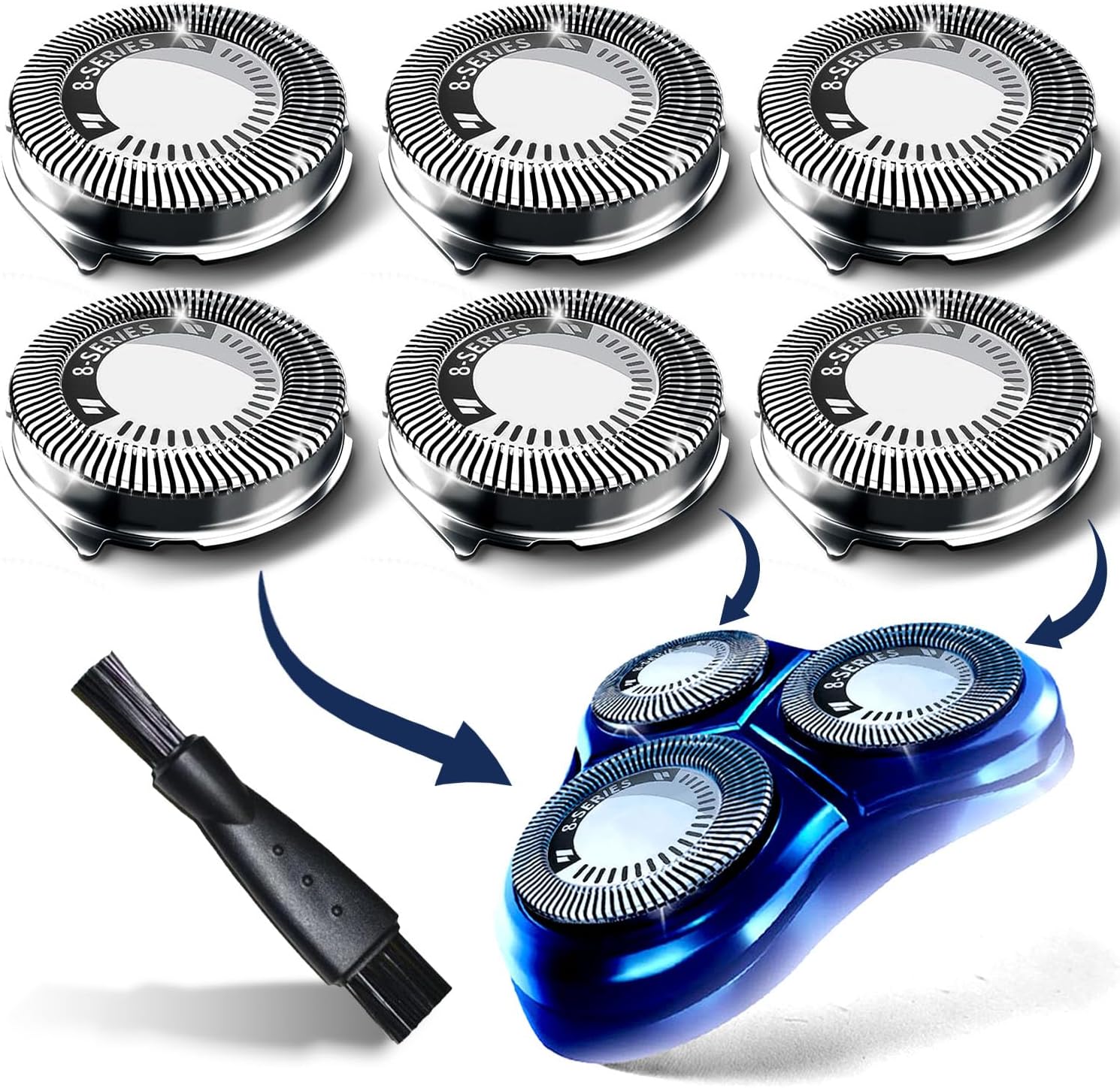 Amazon.com: HQ8 Replacement Heads for Norelco Aquatec AT880, Electric ...