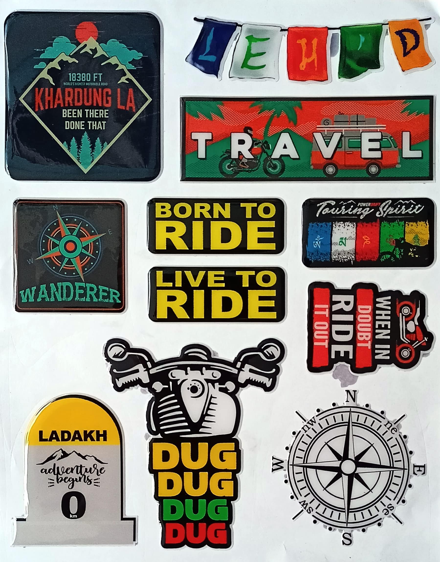 Automopix Bike Stickers Leh Ladakh Bike Vinyl, Multi Decals Tool Box ...