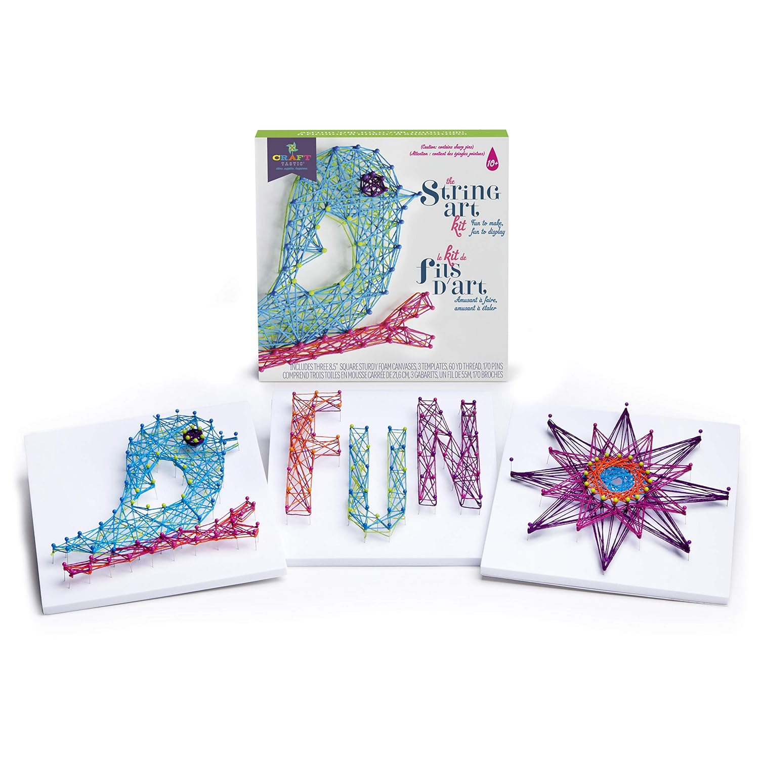 Craft-tastic – String Art Kit – Craft Kit Makes 3 Large String Art ...