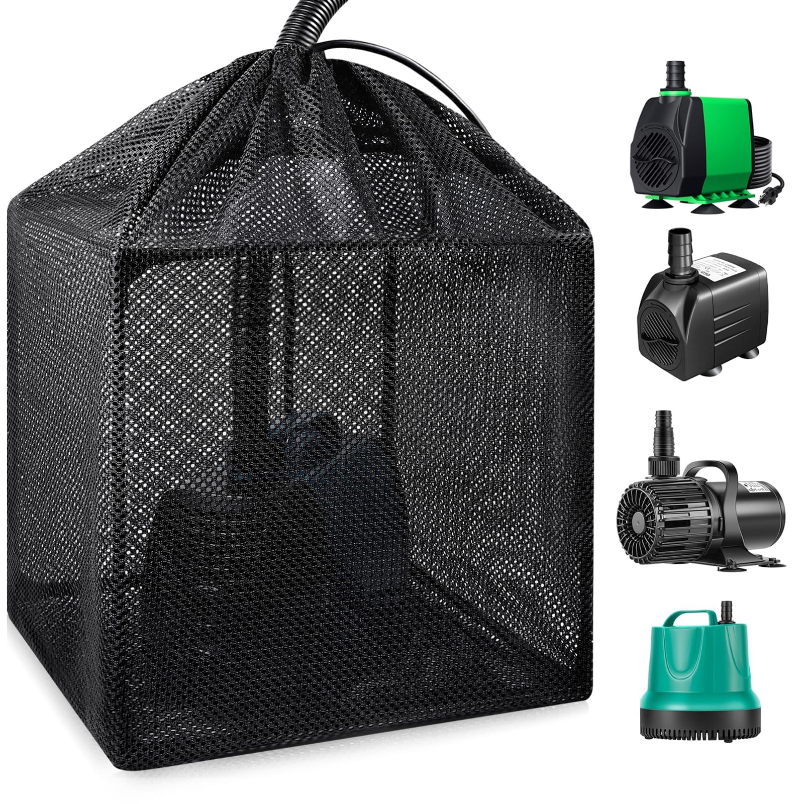 Snapklik.com : OUMEE Pump Barrier Box, Pond Filter Bag Large Pump Mesh ...