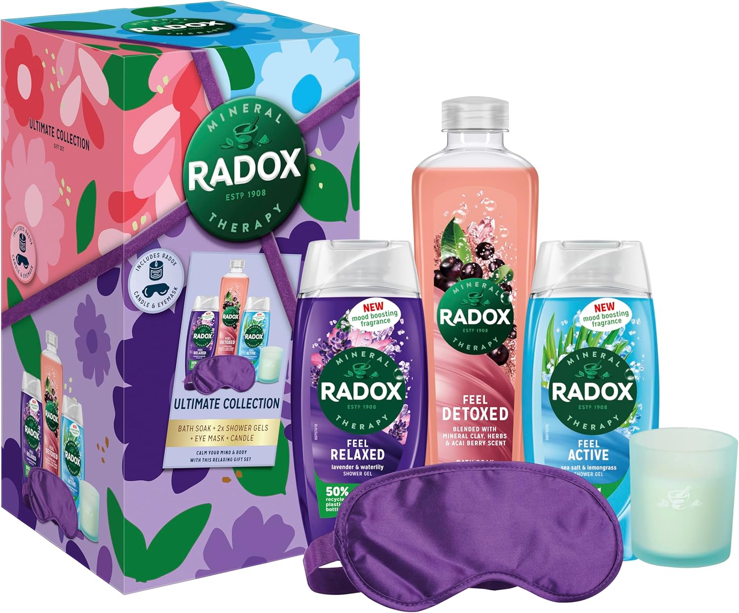 Radox Ultimate Collection with a Candle, Eye Mask, Shower Gel & Bath ...