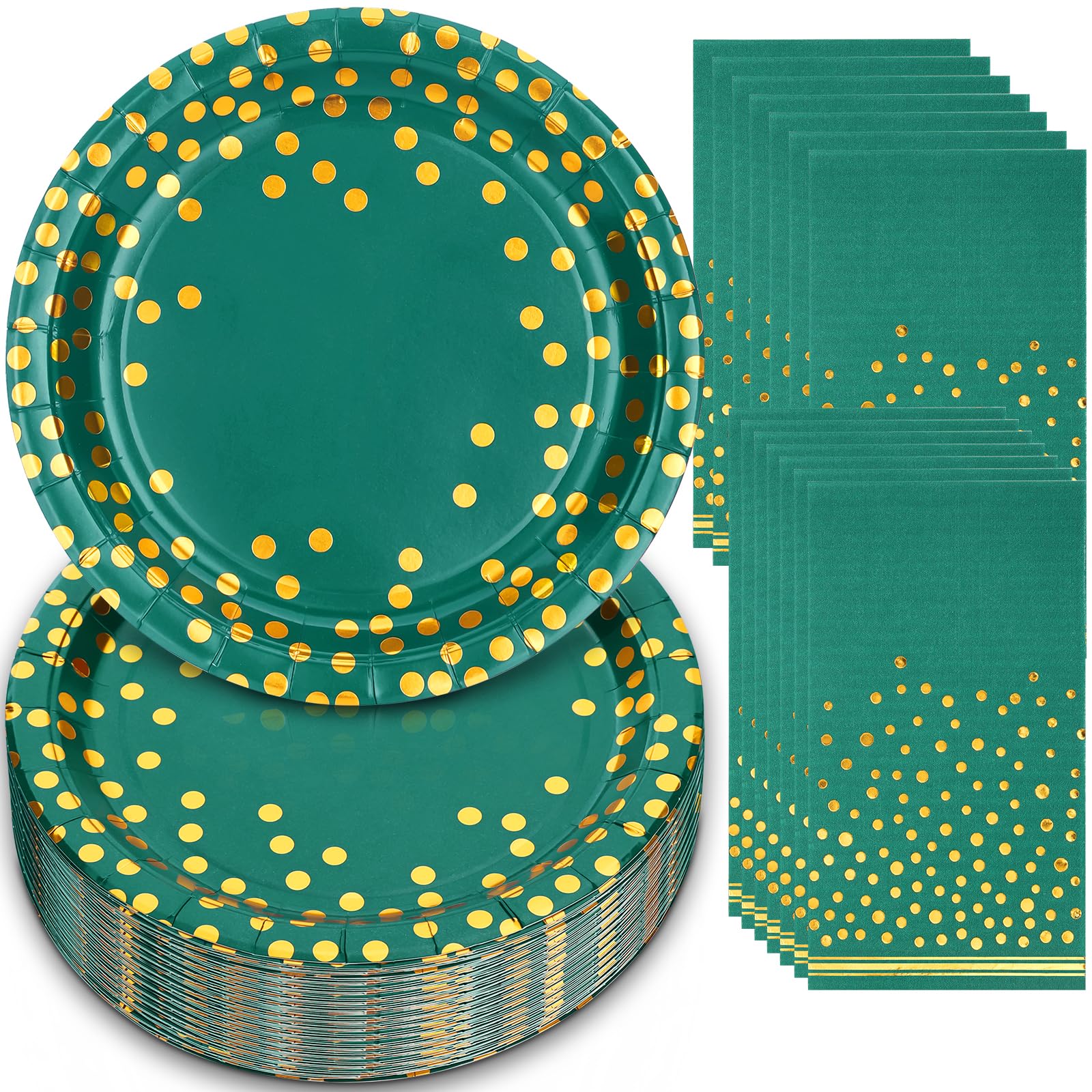 Amazon.com: Boocikey 100 PCS Green Plates and Napkins Party Supplies,10 ...