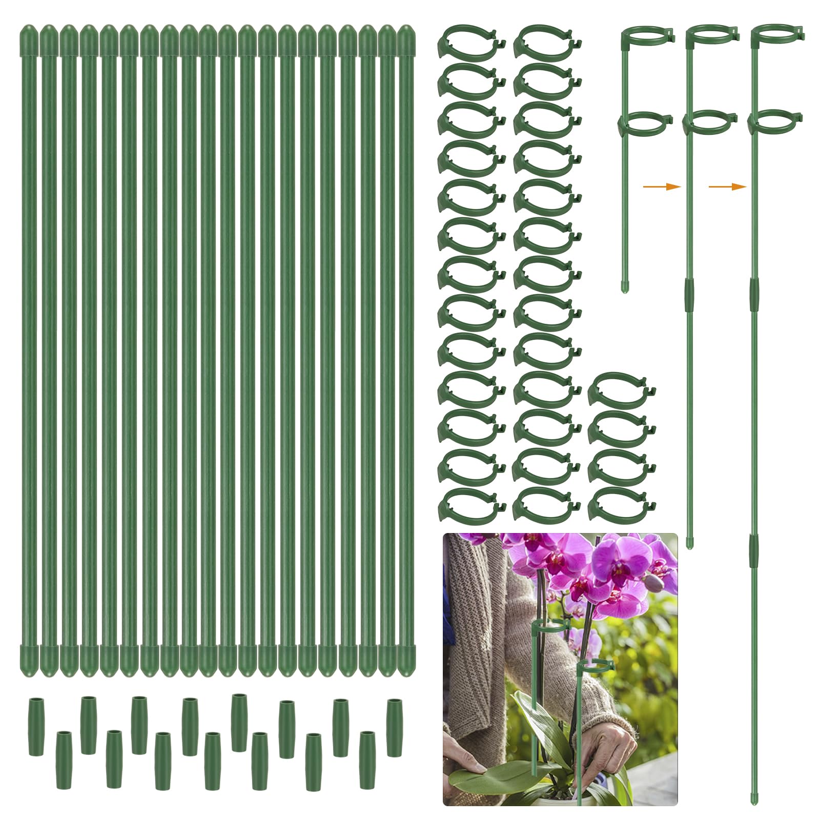 Amazon.com : 30 Pack Plant Stakes 12 Inch, Adjustable Length Plant ...