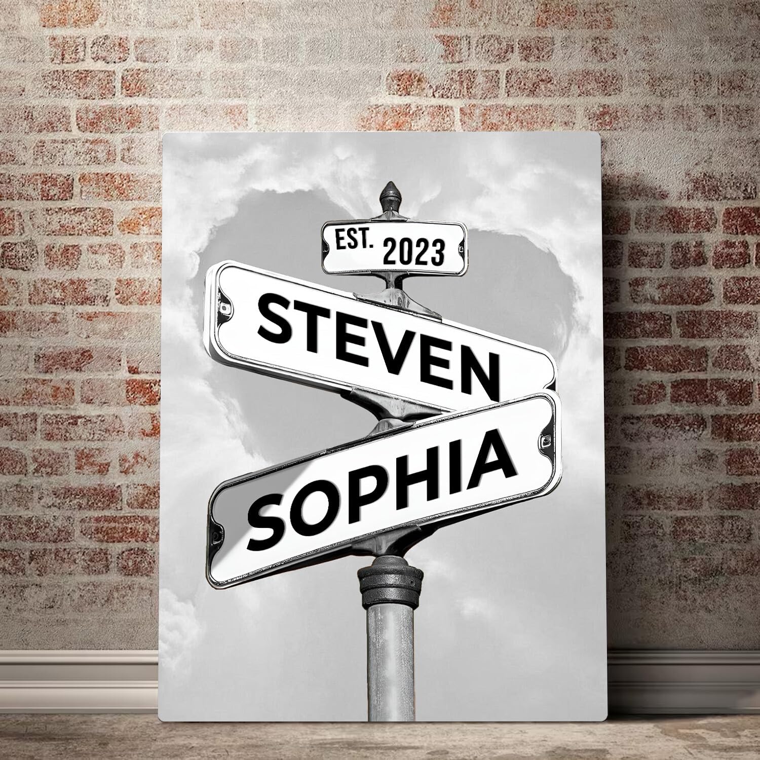 Amazon.com: Couple Canvas Wall Art For Living Room, Personalized Black ...