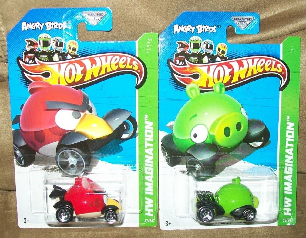 Rare Angry Birds HOT WHEELS CAR Set Minion & RED Bird Vehicles 2013 by ...