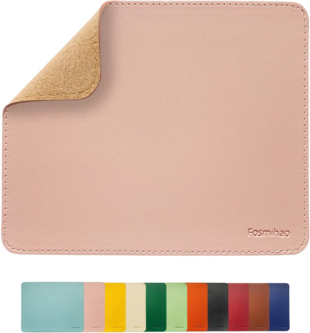 Amazon.com: Fosmihao Leather Mouse Pad - Wood Mouse Pad, Double Side Mouse Pad with Stitched ...