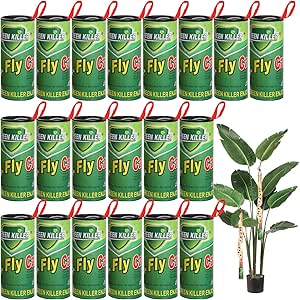 20PCS Fly Paper Strips, Joogee Sticky Fly Ribbons Traps Fly Tape Trap ...