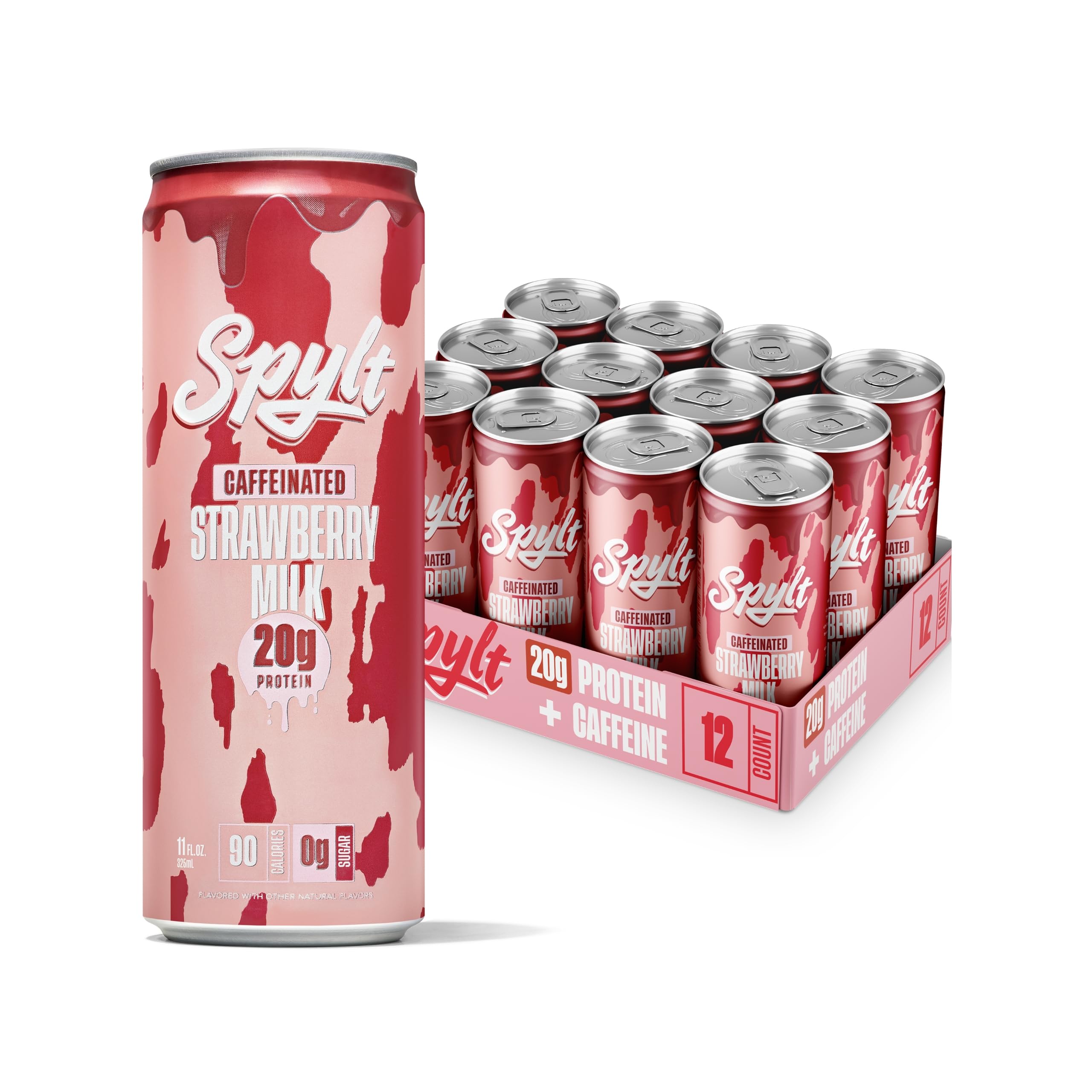 Amazon.com: Spylt High Protein Strawberry Milk with 60mg Caffeine & 20g ...