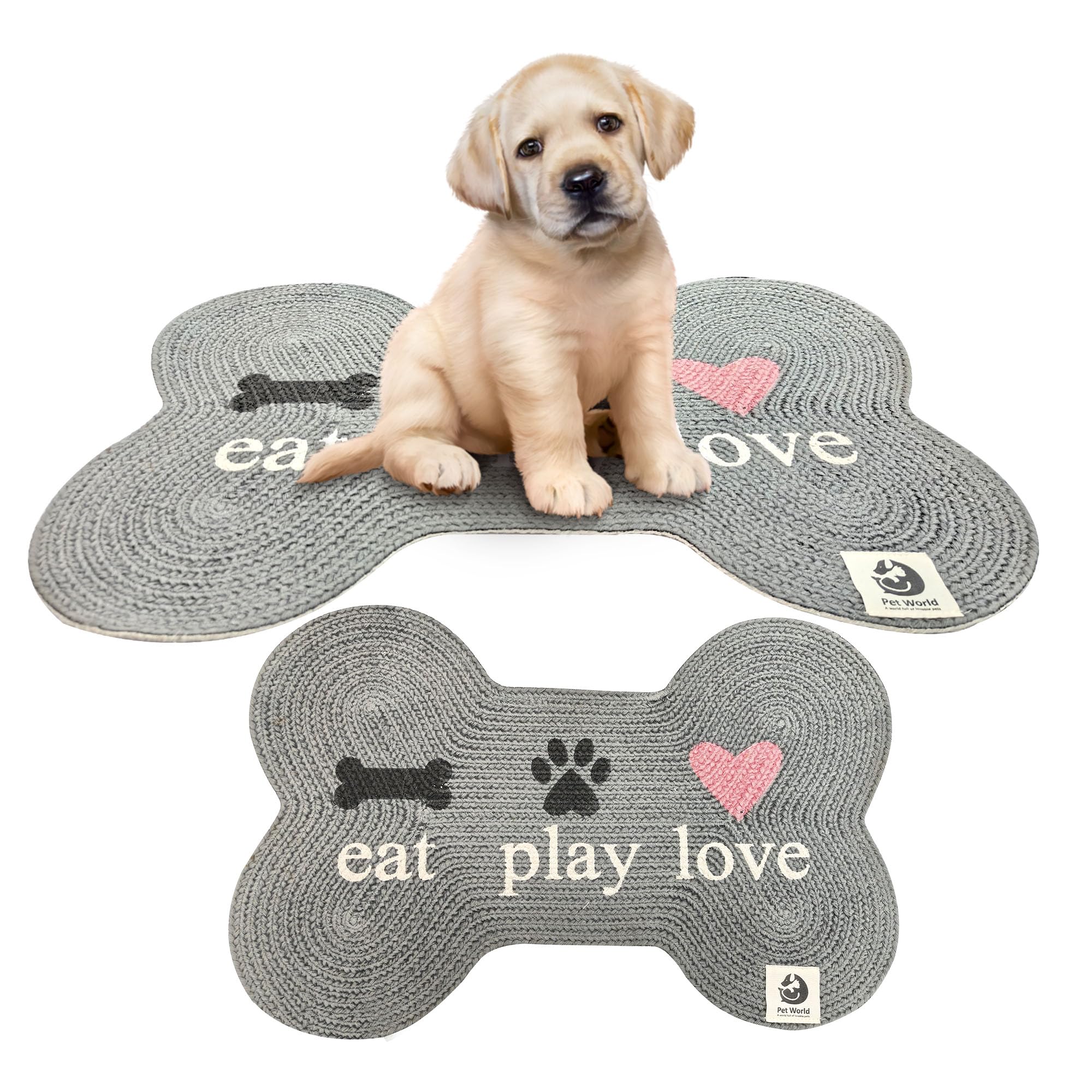 Buy PET WORLD Bone Shape Handwoven Woof Pet Mat for Dog & Cat|Hand ...