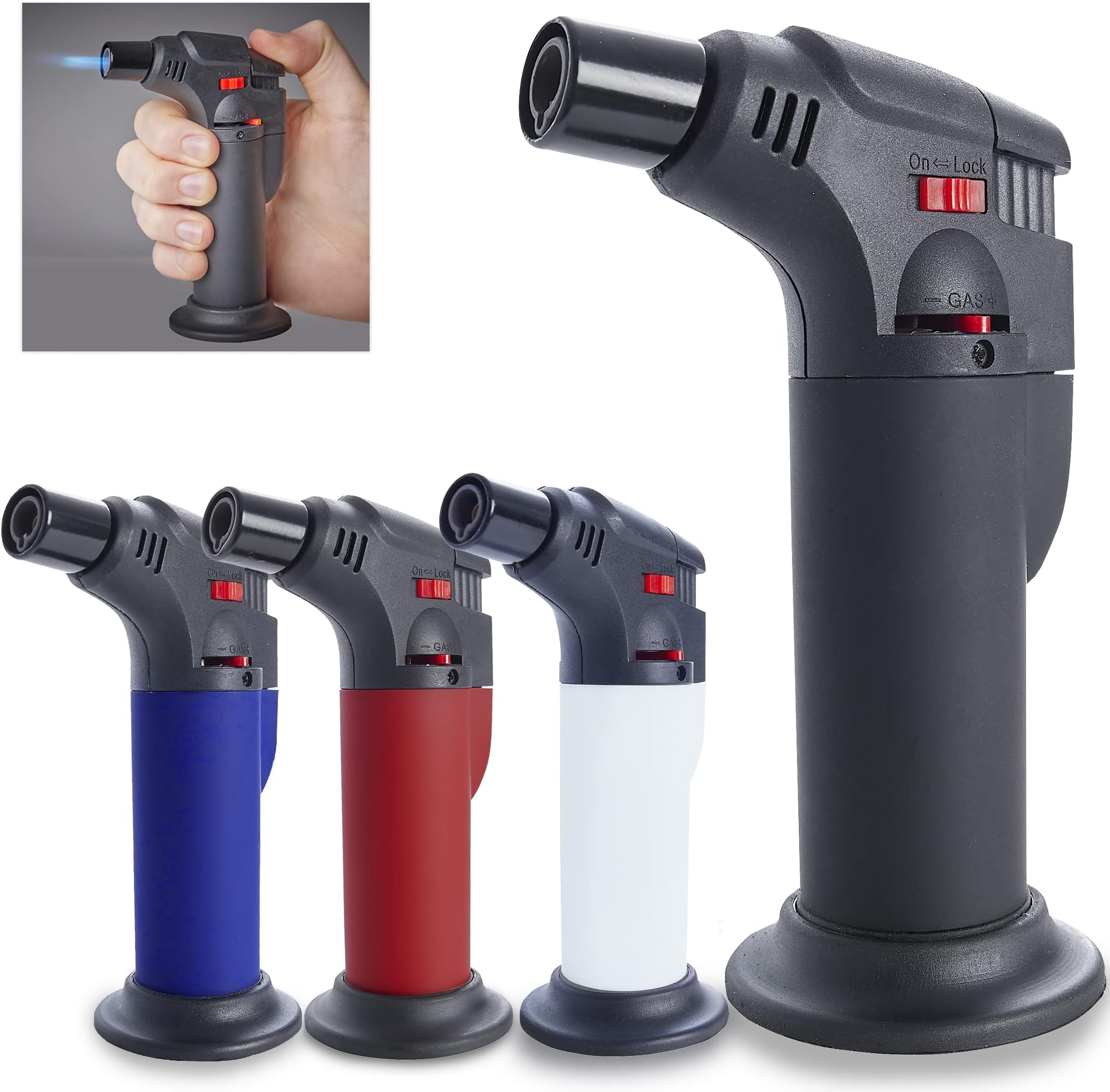 UNILITE Feuerzeug MIT Gas - Sturmfeuerzeug Gas Brenner mit Jet Flamme ...