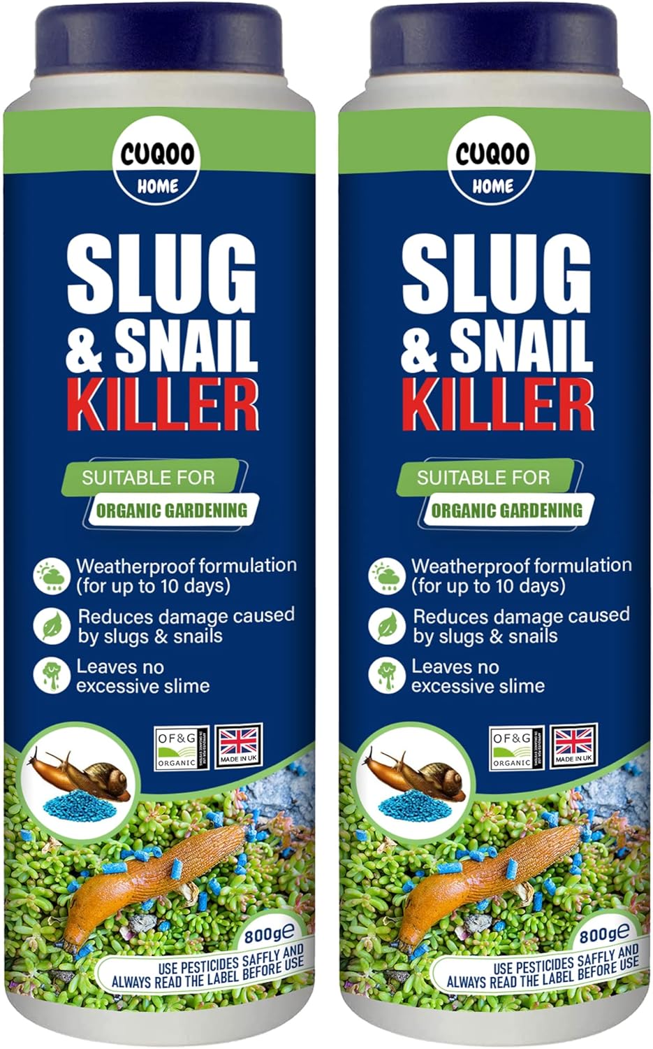 CUQOO Slug & Snail Killer in 800g – Ultra-strong Slug Pellets for ...