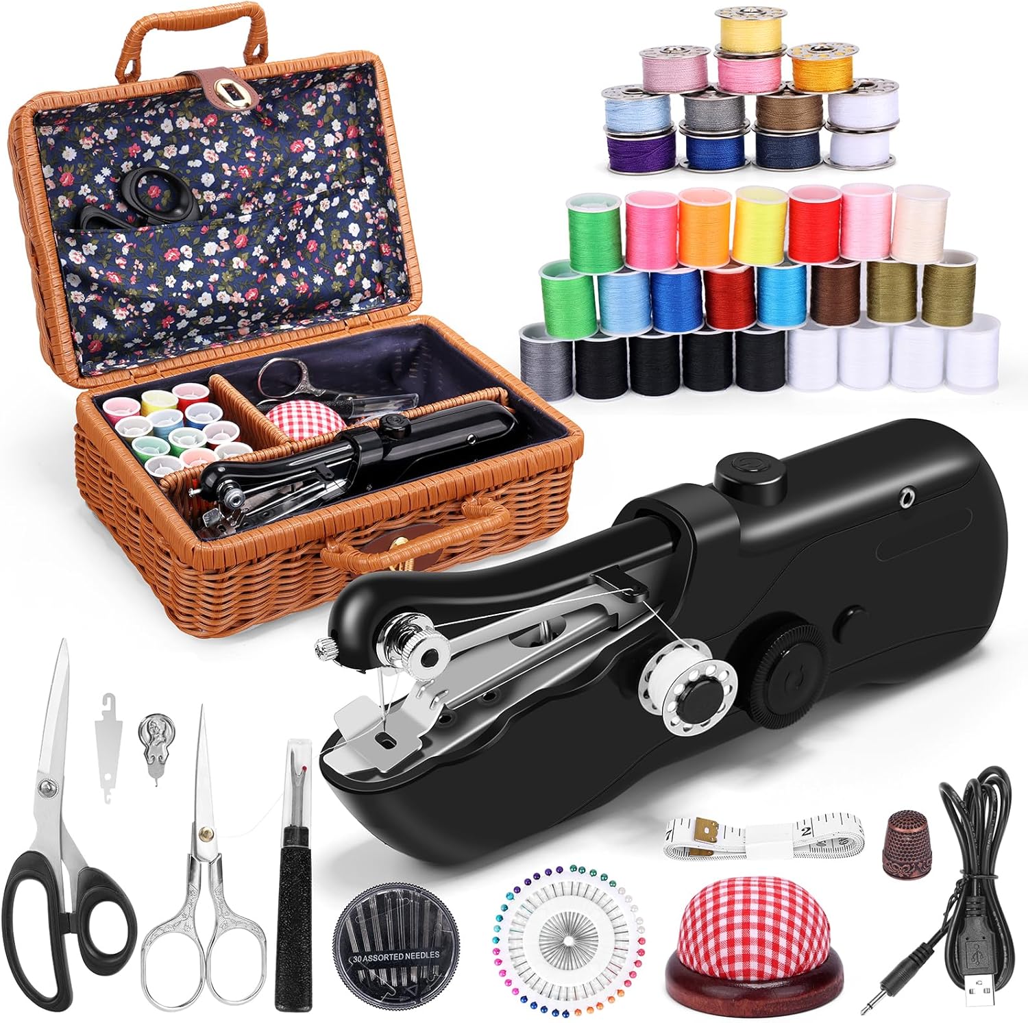 Amazon.com: Caydo Handheld Sewing Machine, Portable Heavy-Duty Handheld ...