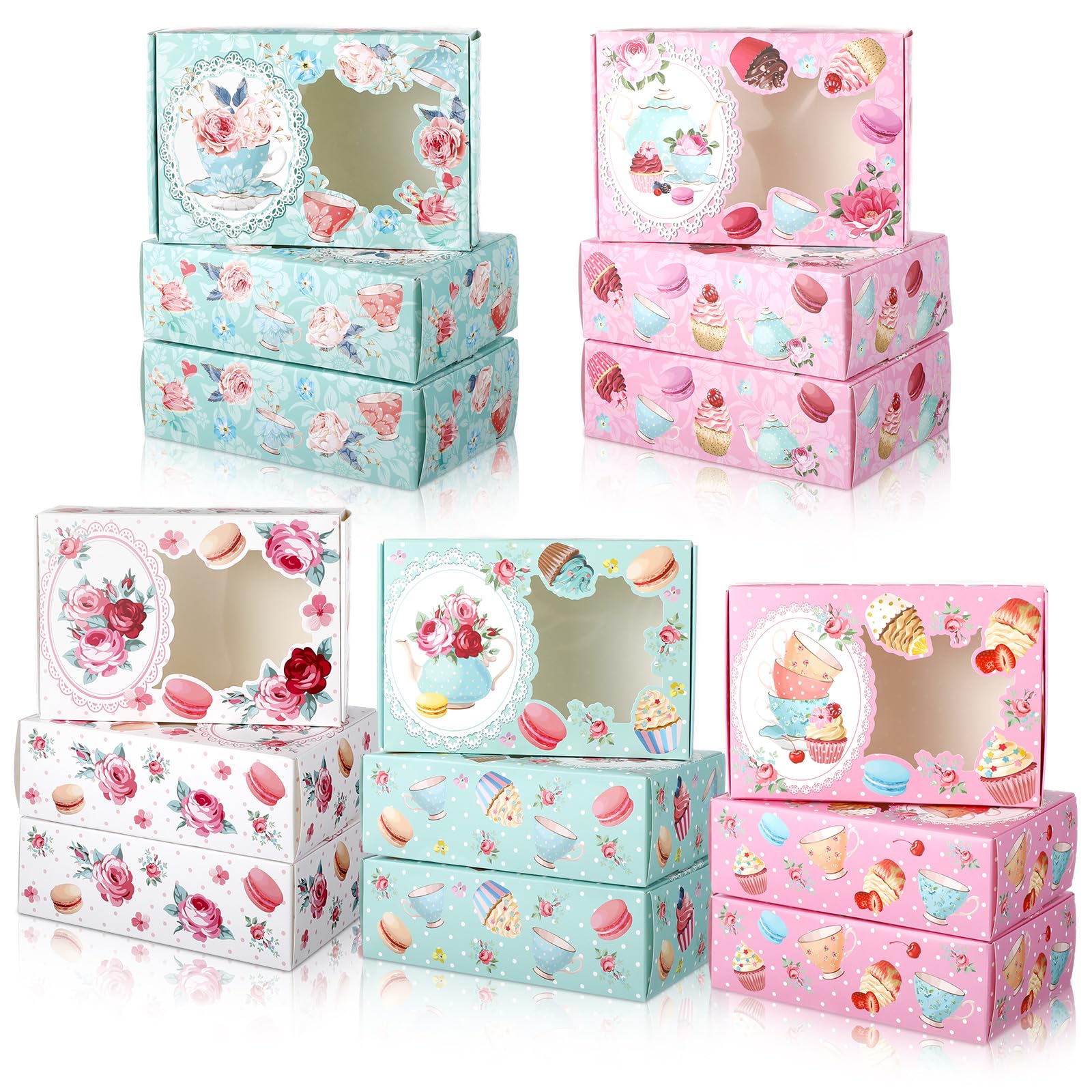 Mifoci 25 Pcs Tea Party Favor Boxes 5 Styles Tea Party Candy Boxes with ...