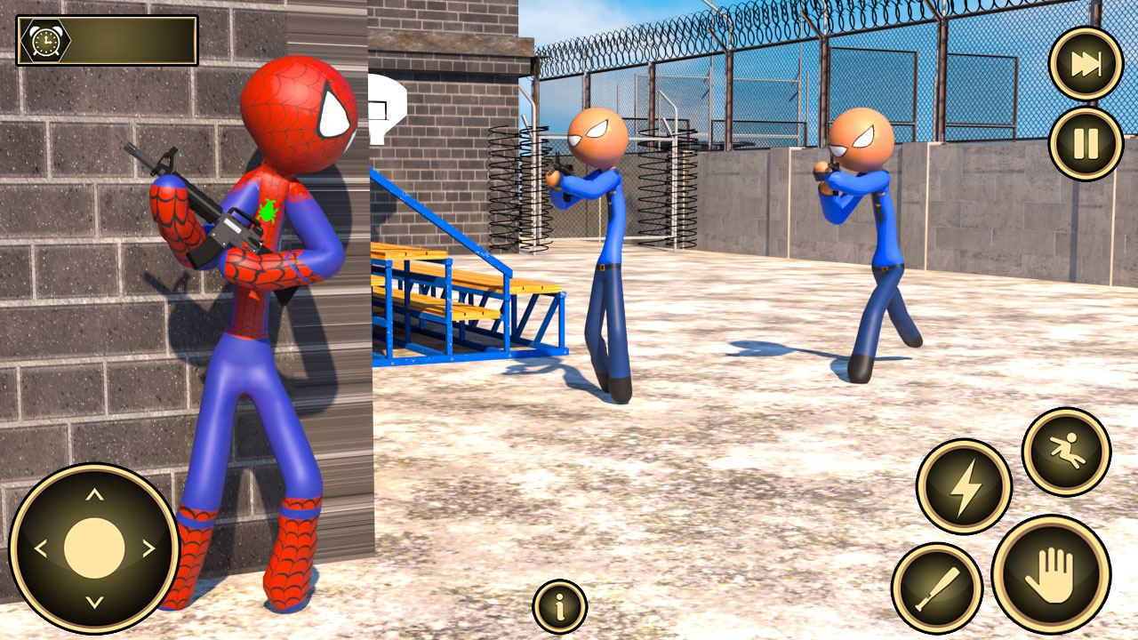 Stick Spider Hero Crime City Prison Rope Fight 3D Escape from Prison ...