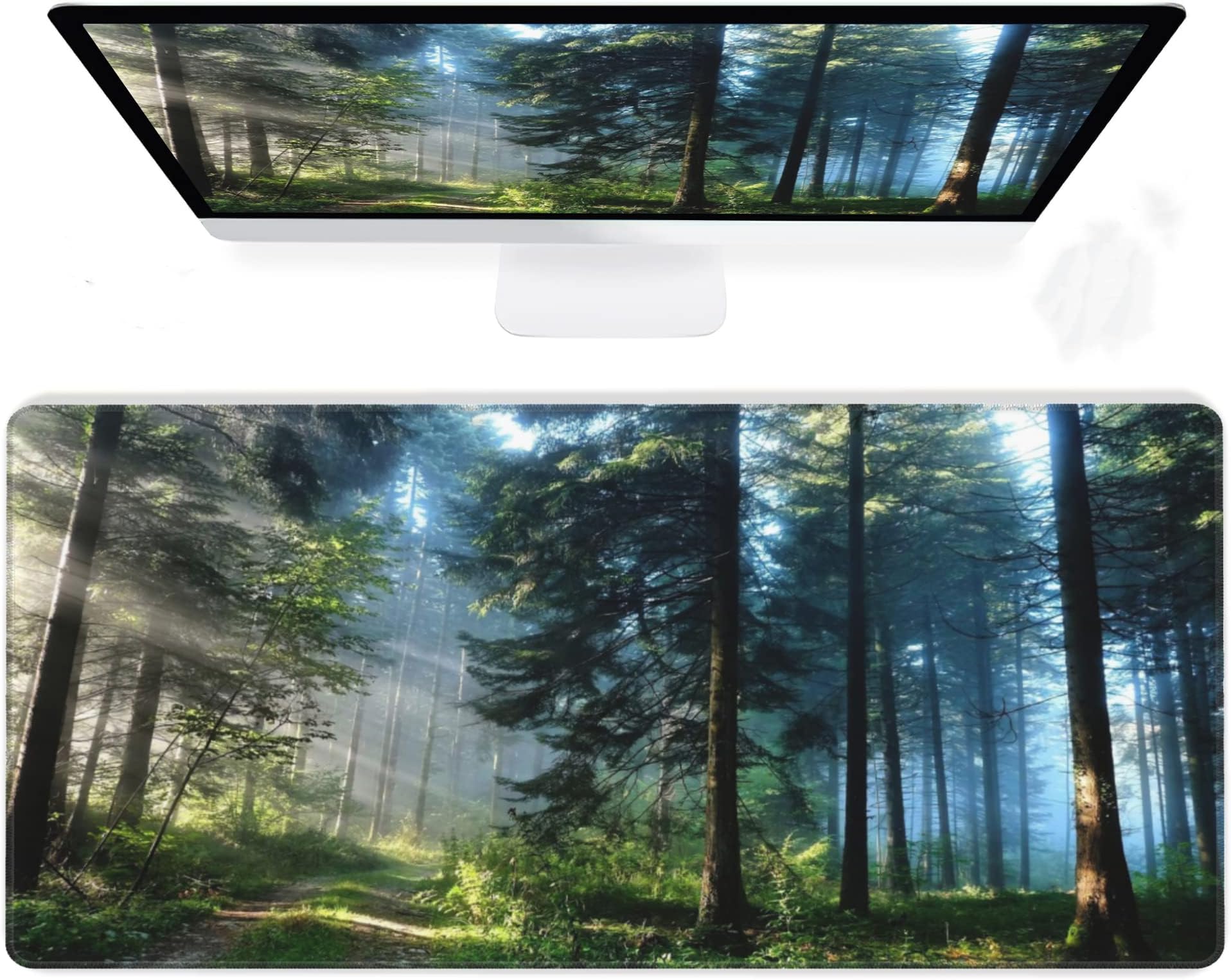 Amazon.com: Desk Mat,Forest Extended Gaming Mouse Pad for Office Work ...