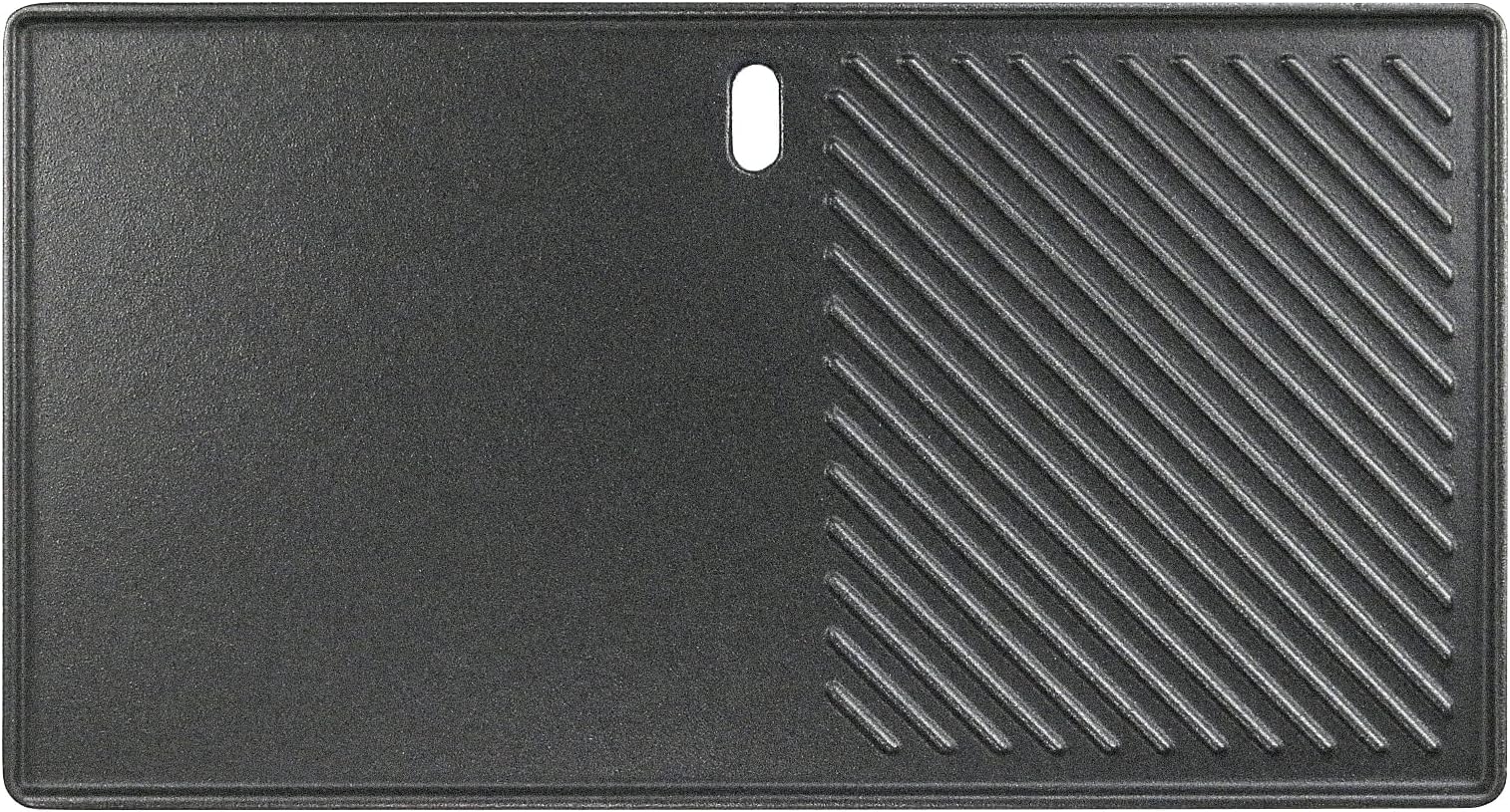 Andes Double Sided Cast Iron Griddle Plate with Handles, Ribbed Grill ...