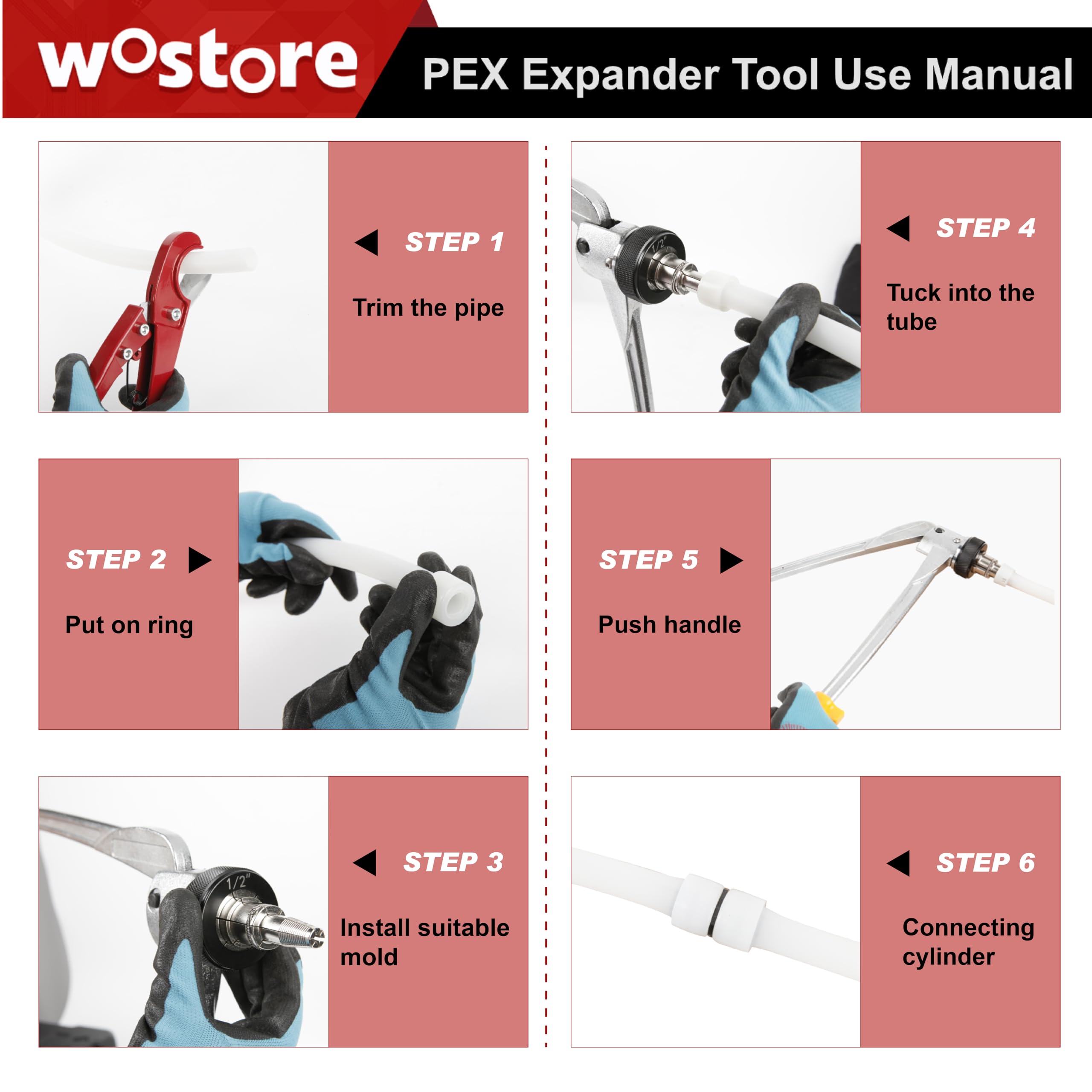 Snapklik.com : Wostore Pipe Tube Expander, 1/2", 3/4", 1" OD Manual ...