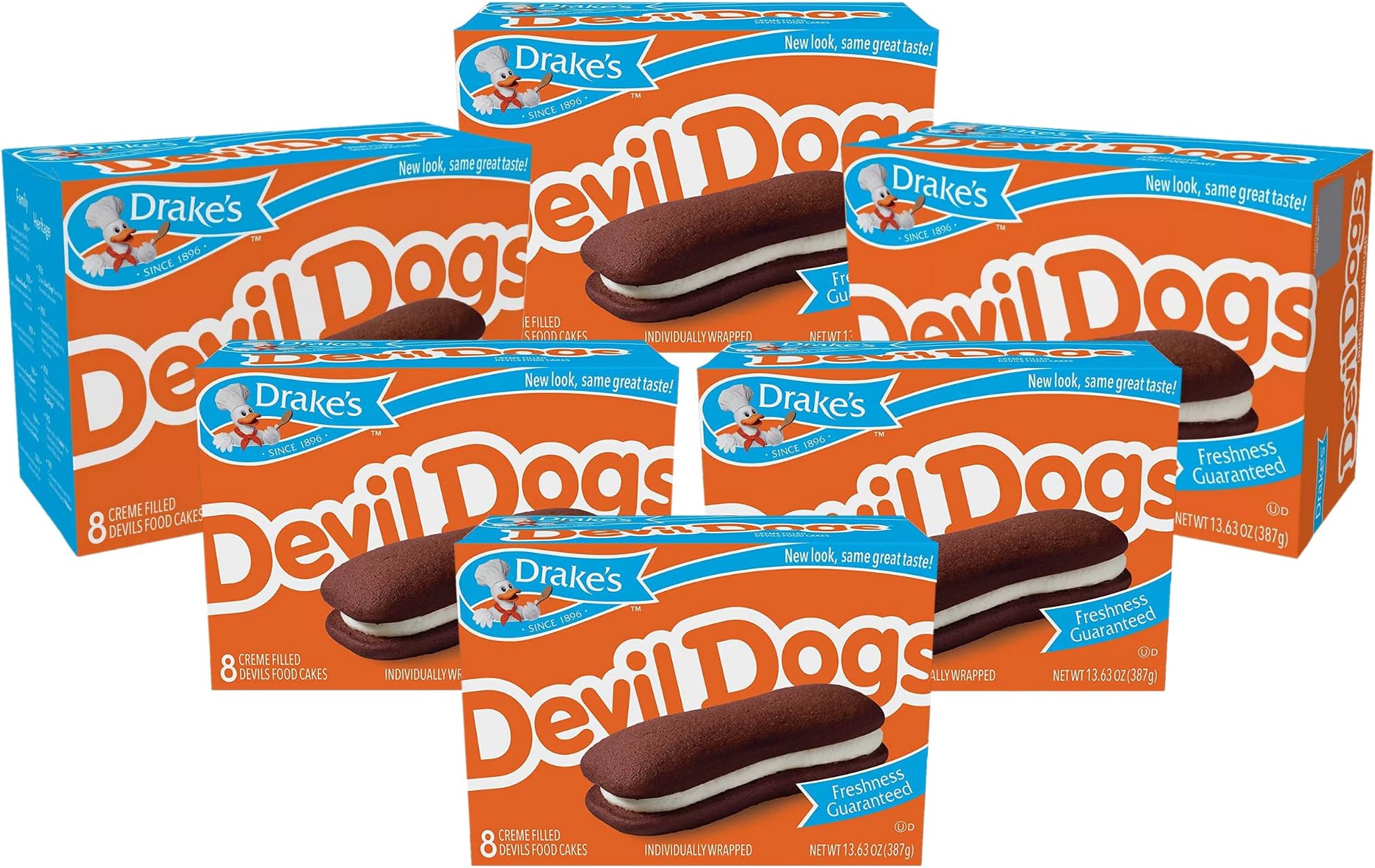 Amazon.com: Drake's Devil Dogs, 1.7 oz Snack Cakes, 6 Boxes