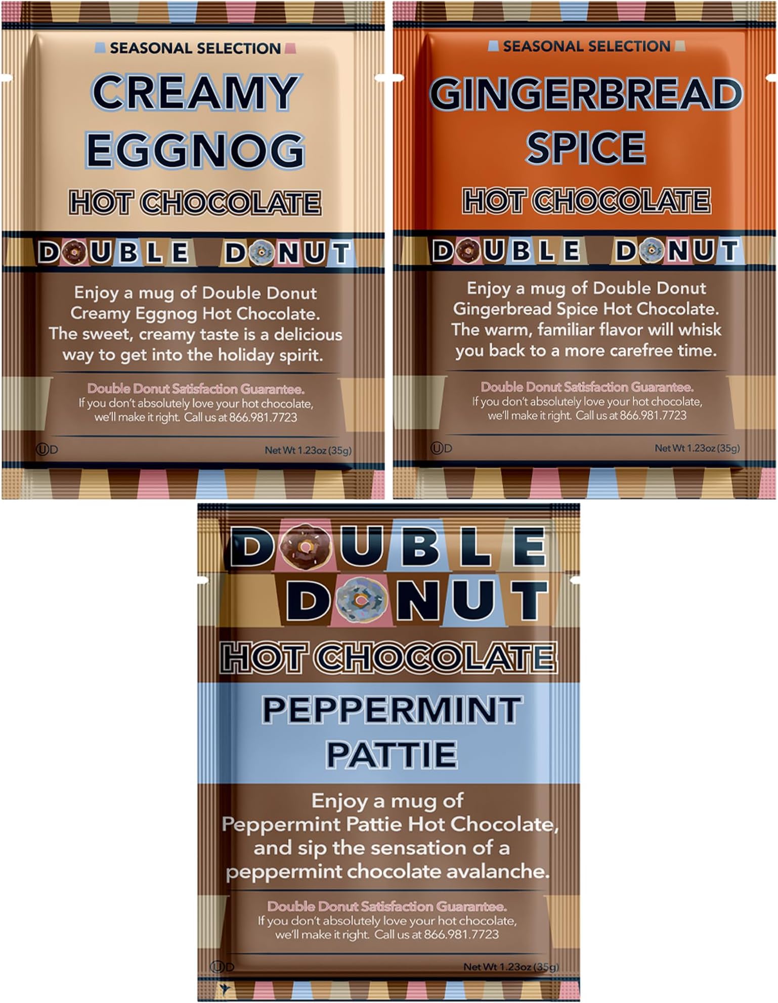 Amazon.com : Double Donut Holiday Hot Chocolate Packets Variety Pack ...