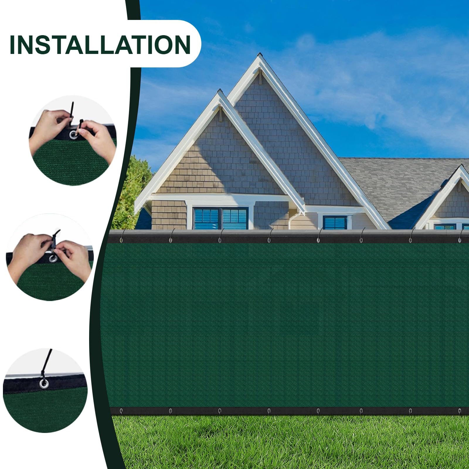 Snapklik.com : SUNLAX Privacy Fence Screen 6x25FT Heavy Duty Mesh Fence ...