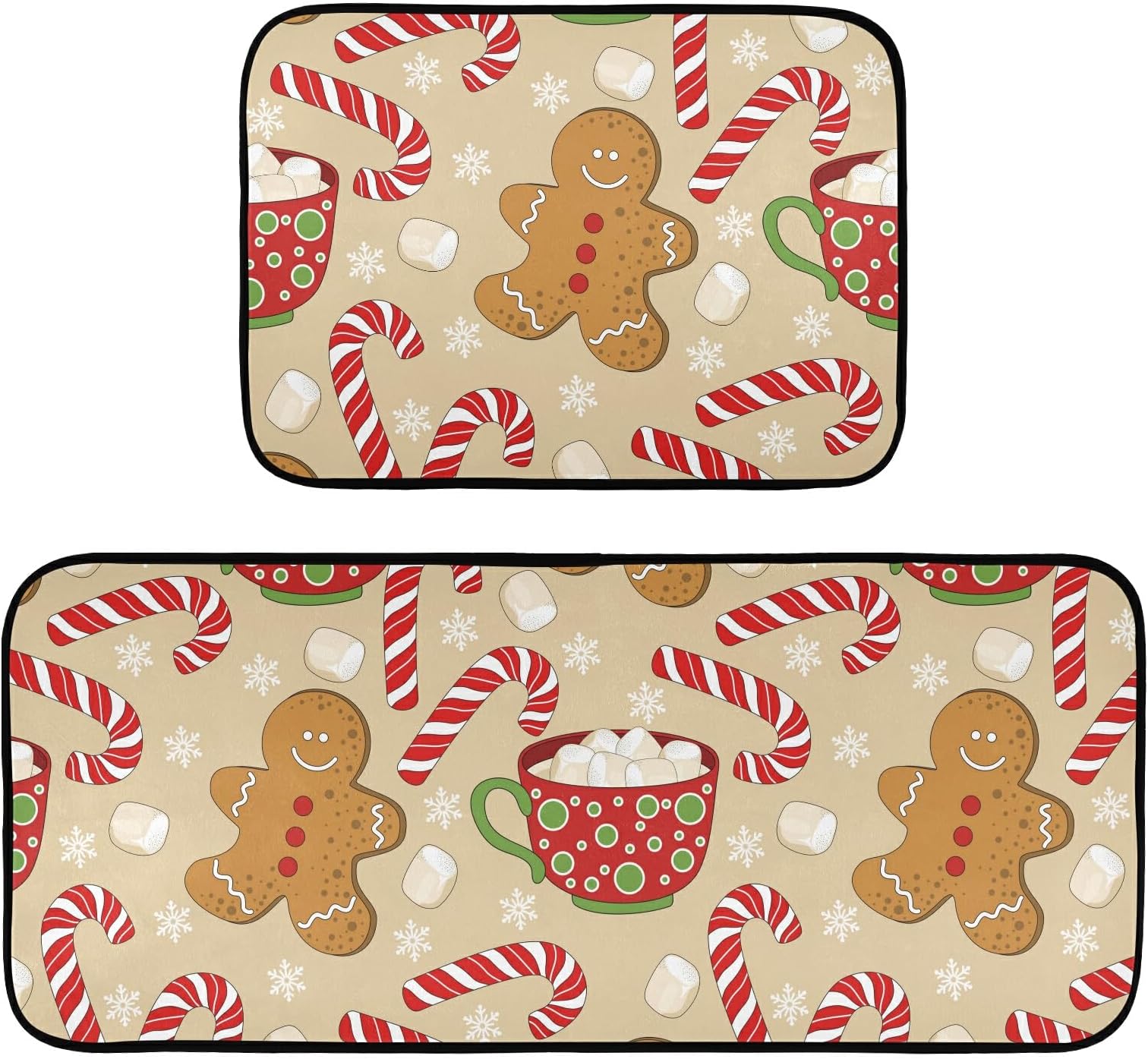 Amazon.com: Ceenna 2 Pcs Winter Kitchen Rugs and Mats Set Snowflakes ...