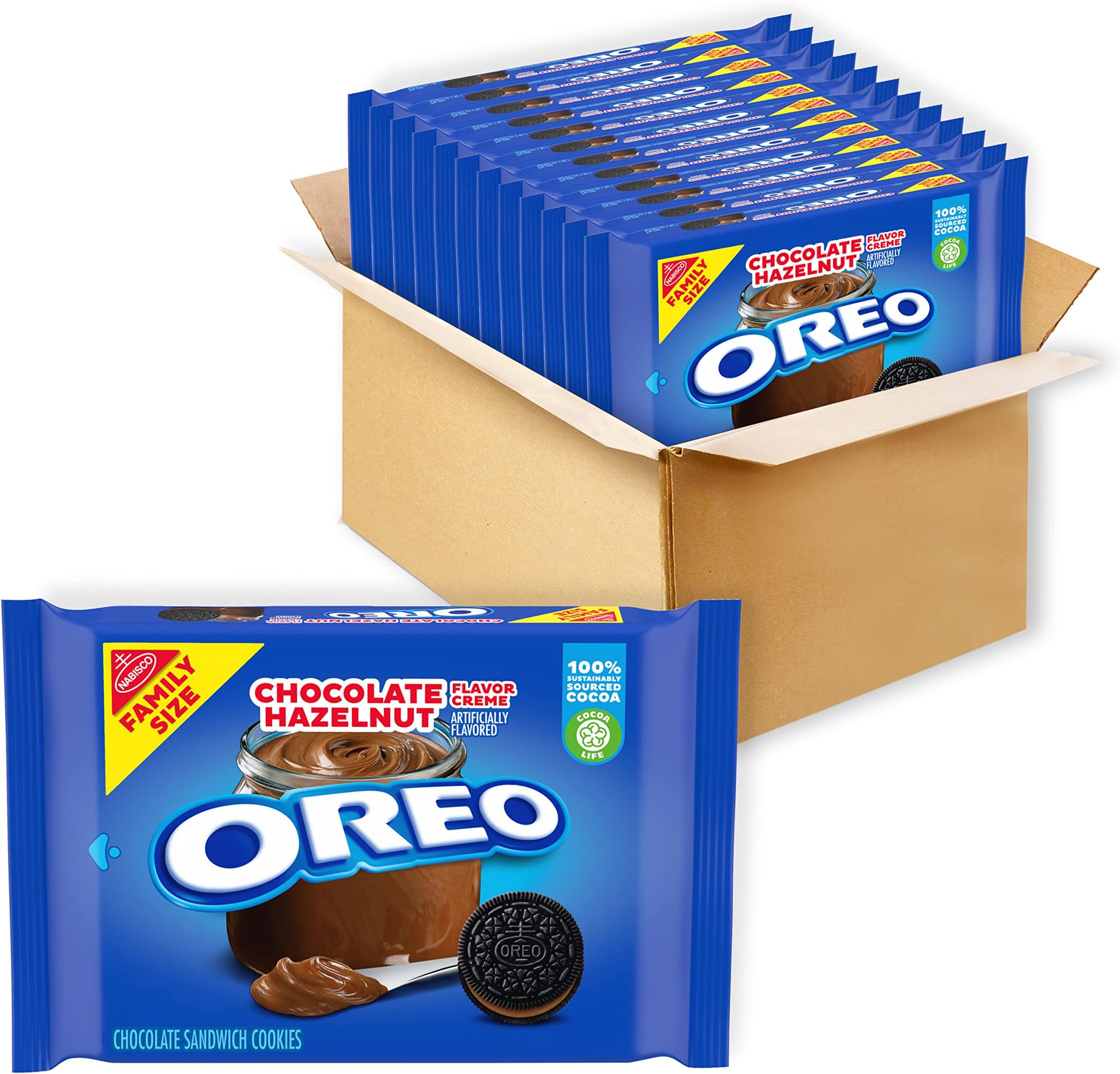 Amazon.com: OREO Chocolate Hazelnut Creme Chocolate Sandwich Cookies ...