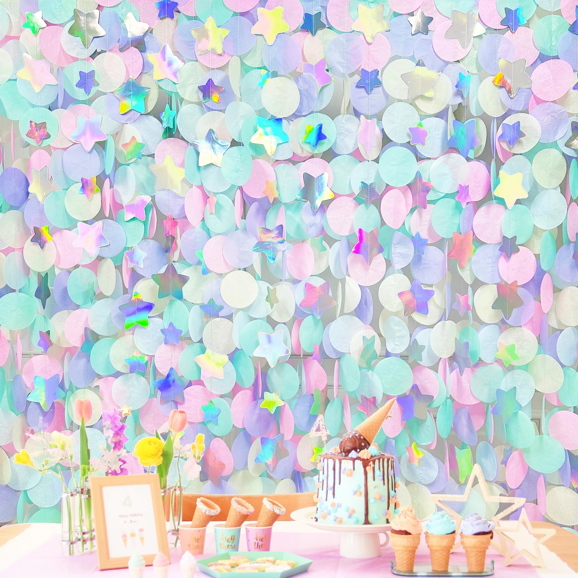 Amazon.com: 205Ft Pastel Party Decorations Circle Dot Backdrop Streamer ...