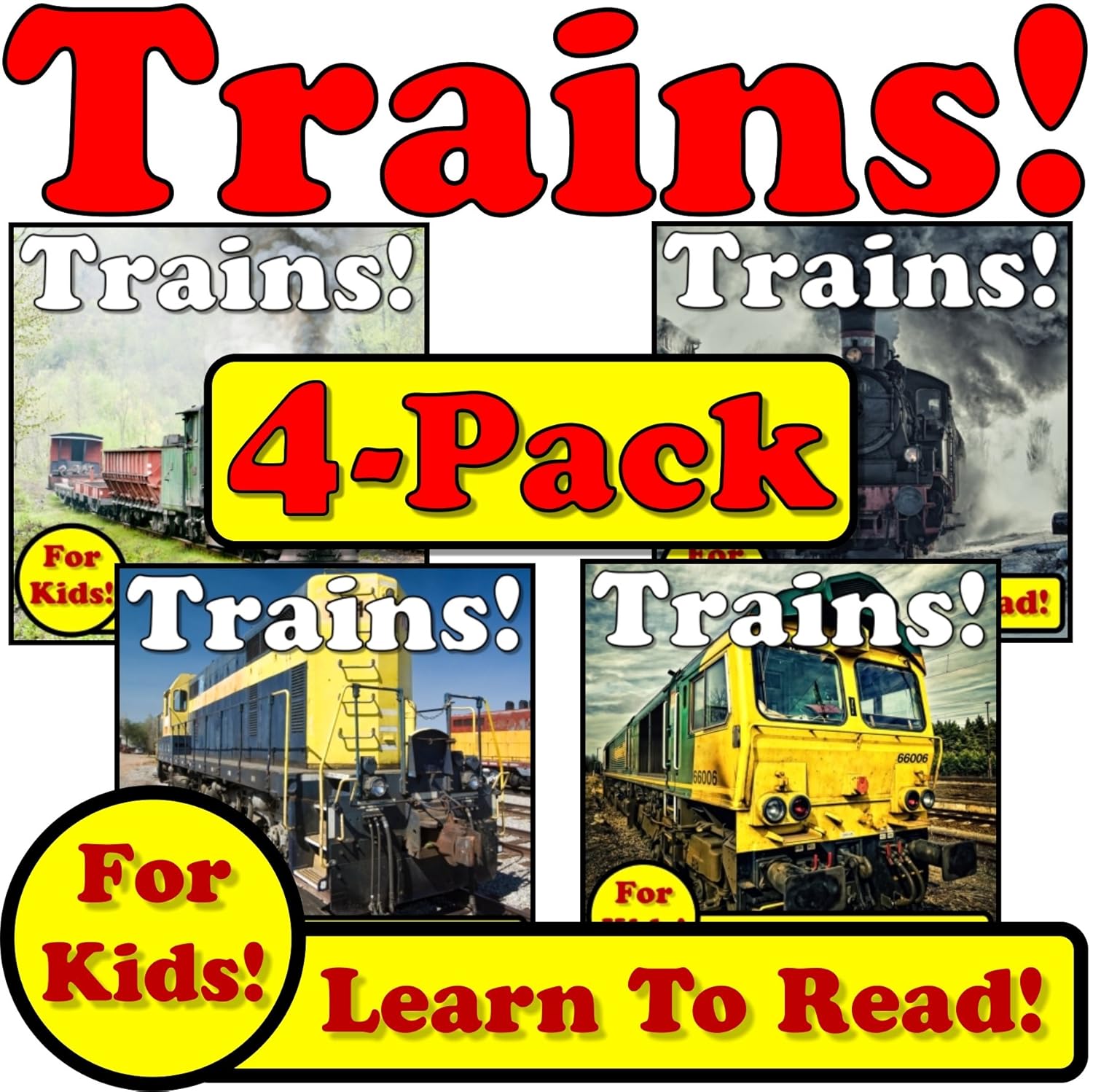 Amazon.com: Trains 4-Pack! Learn About Trains While Learning To Read ...