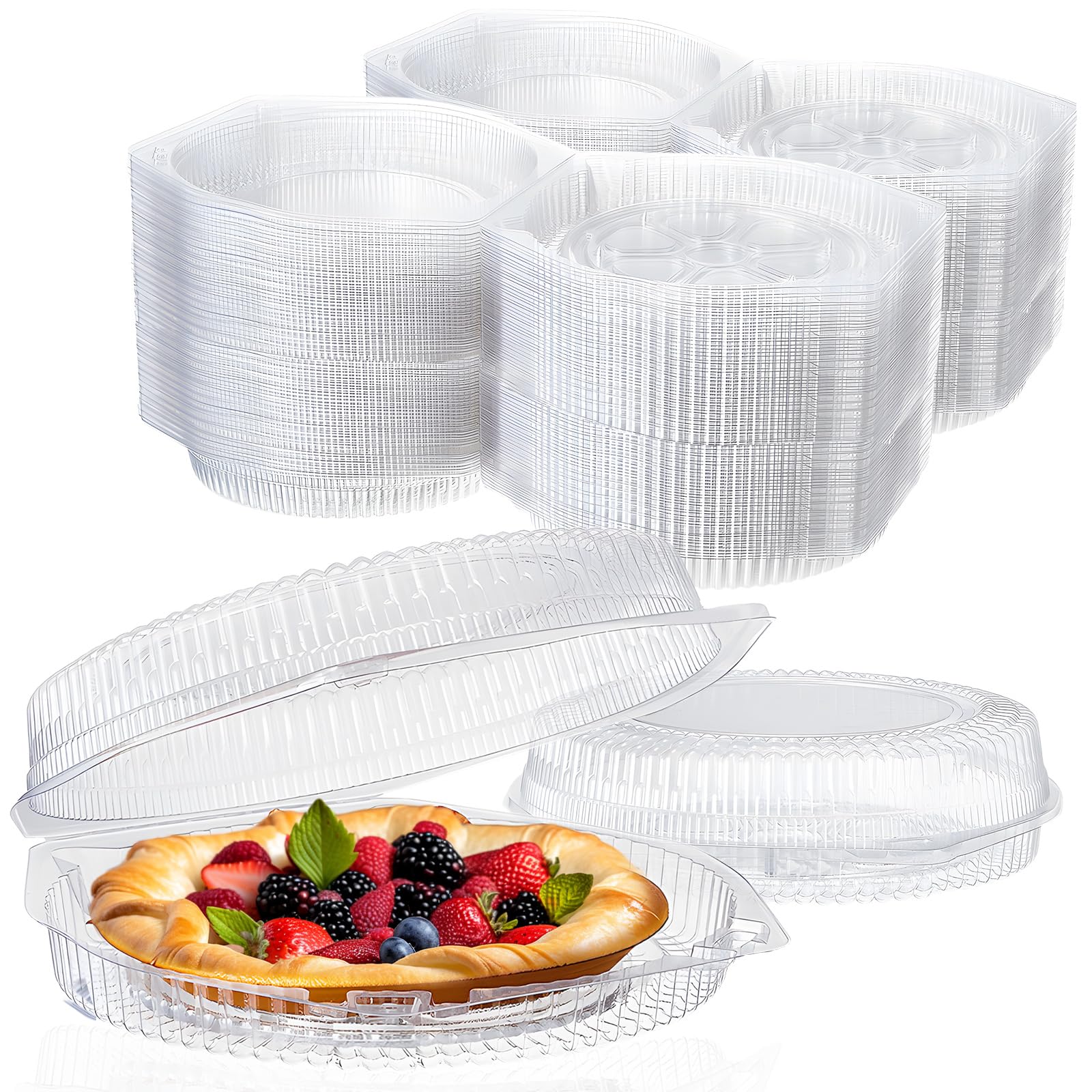 Snapklik.com : Soaoo 100 Pcs 9 Plastic Disposable Pie Containers