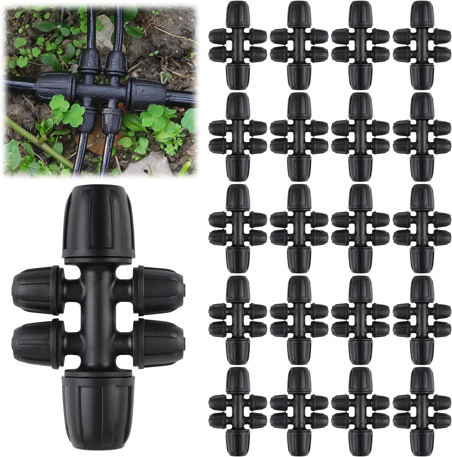 Amazon.com: 20PCS Locked Barbed Tee Connectors, Kalolary 5/16 Inch to 1 ...