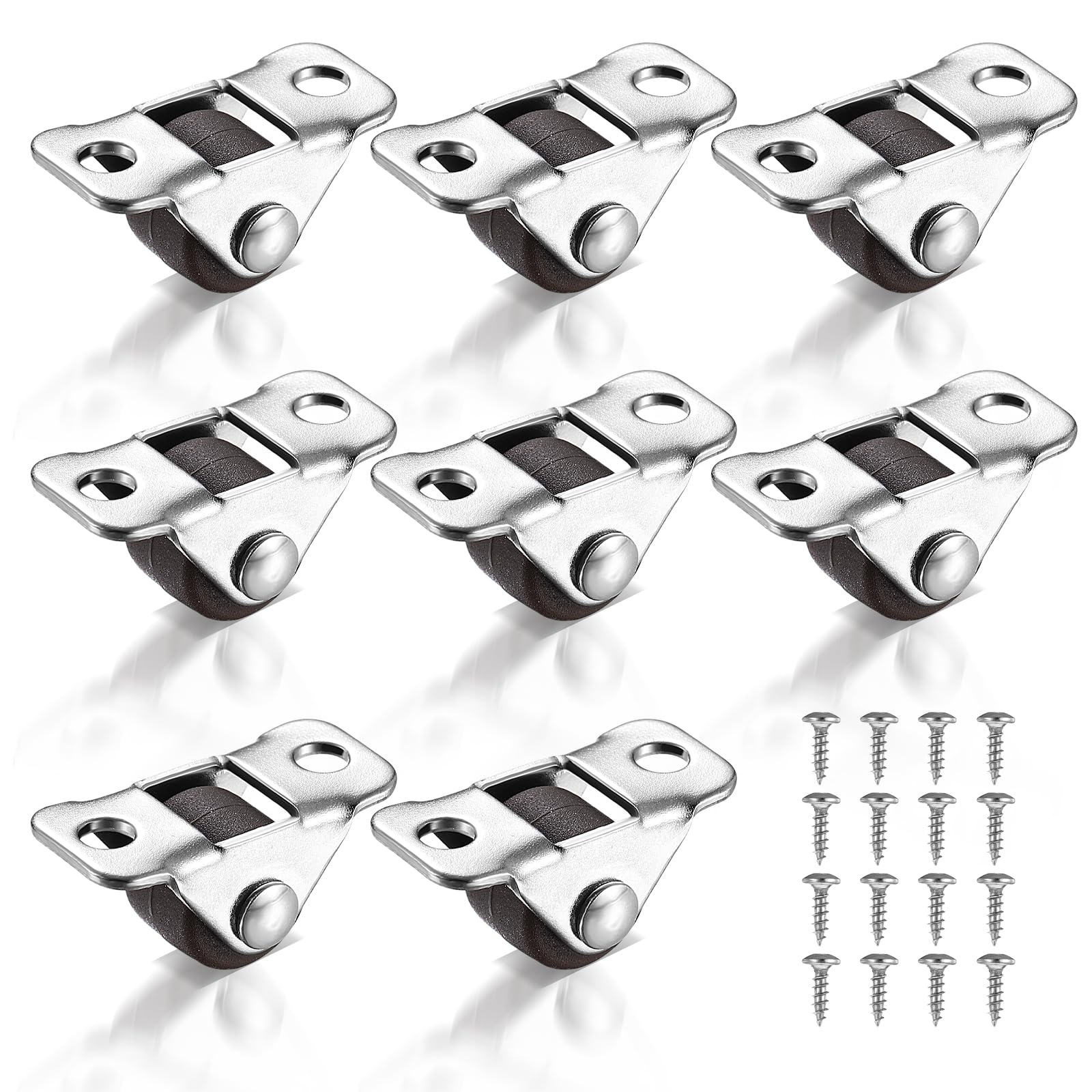 GEEHUA 8Pcs Small Caster Wheels, 1 Inch Low Profile Mini Fixed Casters ...