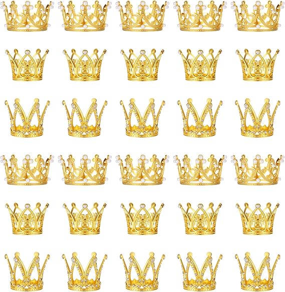 Amazon.com: JJUNW 30 Pcs Mini Crowns for Flower Bouquets, Gold Crown ...