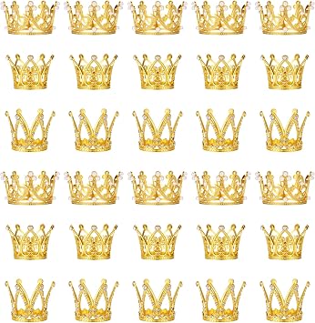 Amazon.com: JJUNW 30 Pcs Mini Crowns for Flower Bouquets, Gold Crown ...