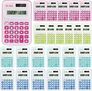 24 Pcs Pocket Calculator Handheld Calculator Mini Calculator with ...
