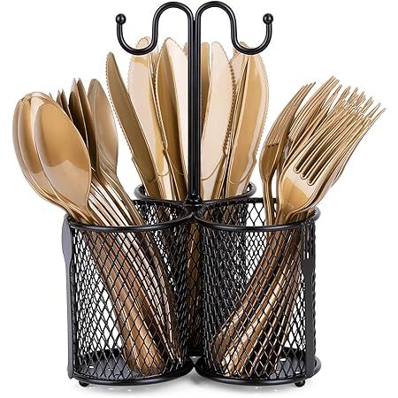 Amazon.com - DysanVica 360° Rotating Metal Utensil Caddy - 4 ...