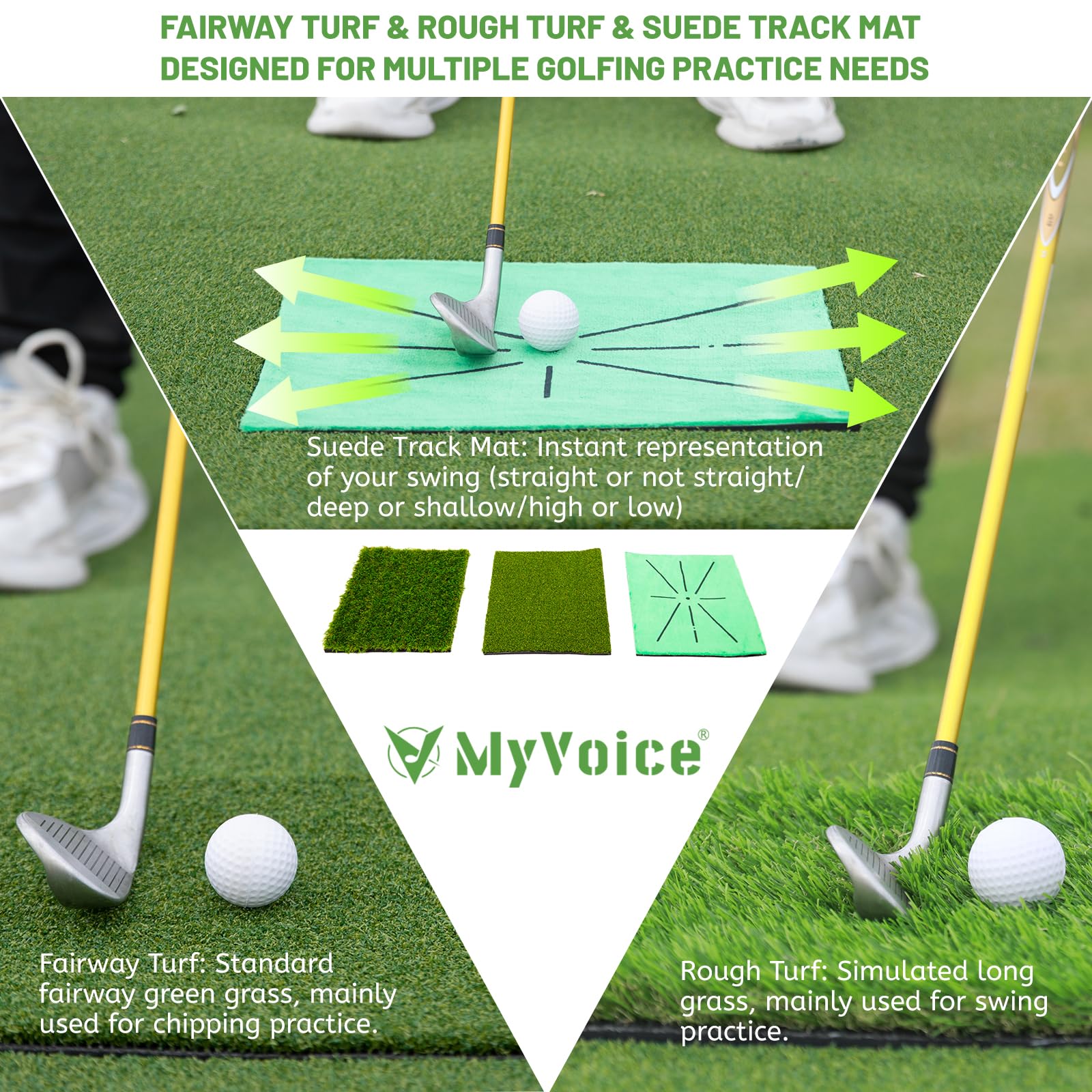 Snapklik.com : Golf Hitting Mat Set - 5x4 Ft, Interchangeable Inserts ...